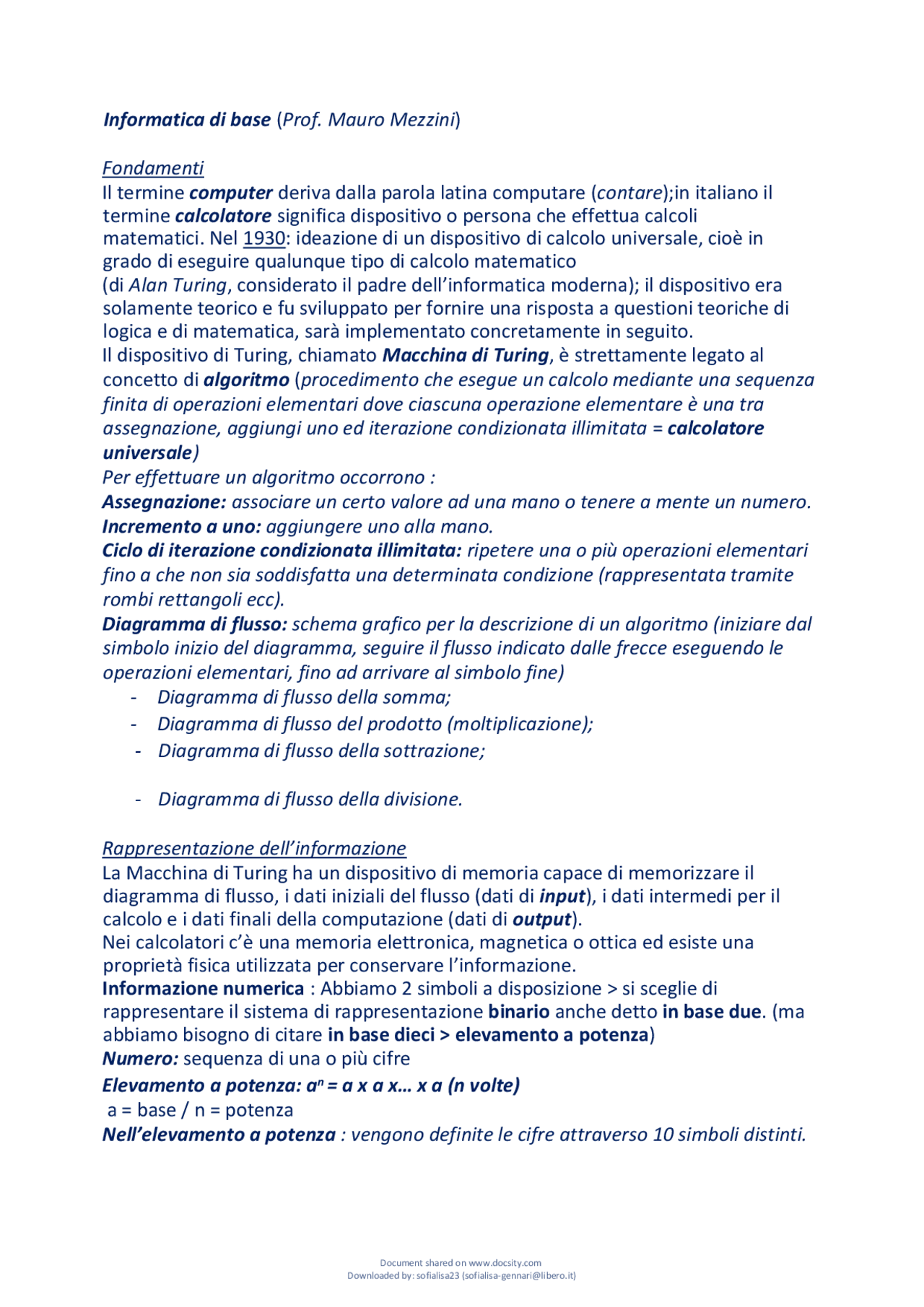 Informatica Di Base Docsity
