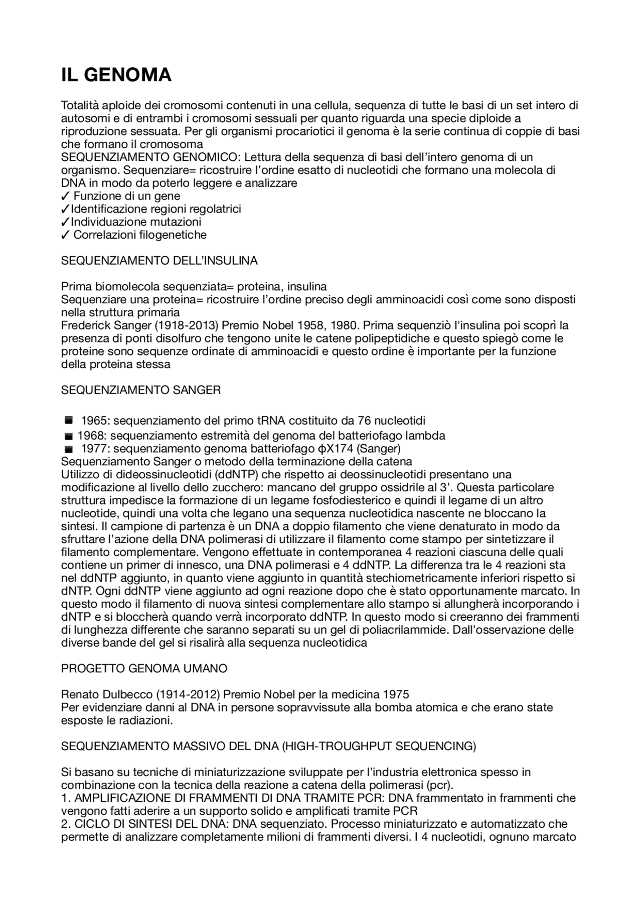 Appunti Sul Genoma Umano Docsity