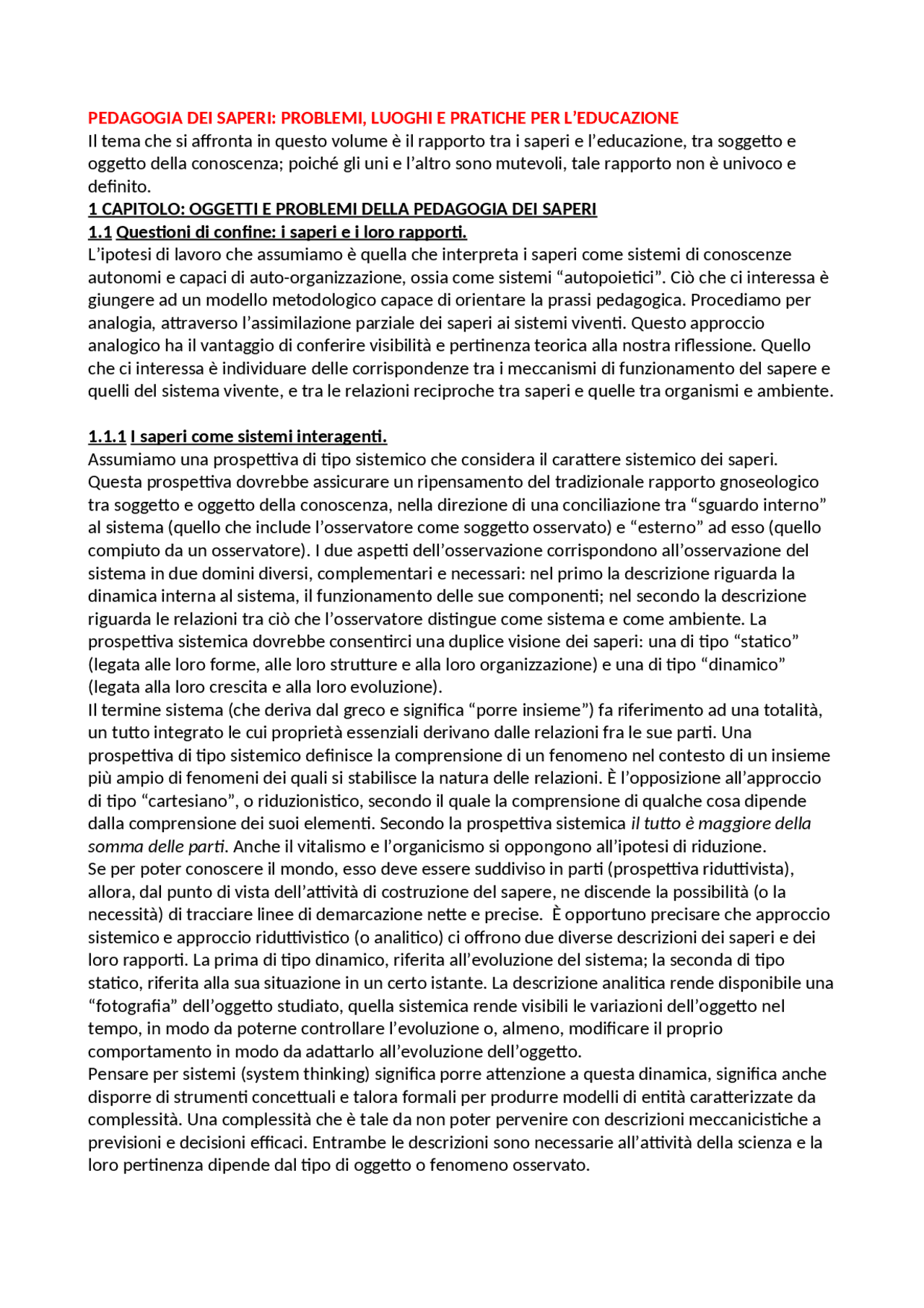 Pedagogia Dei Saperi Problemi Luoghi E Pratiche Per Leducazione