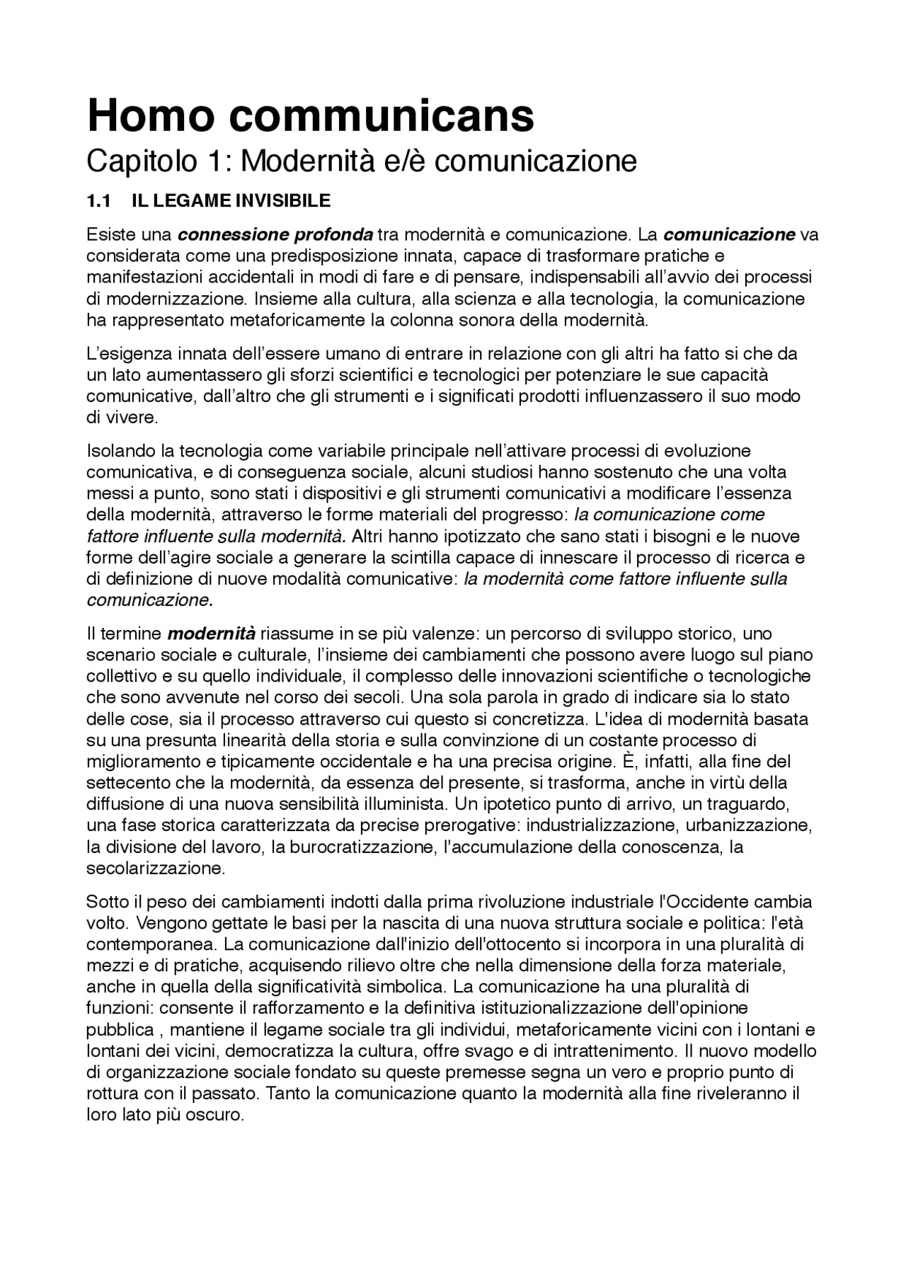 Homo Communicans Riassunto Docsity