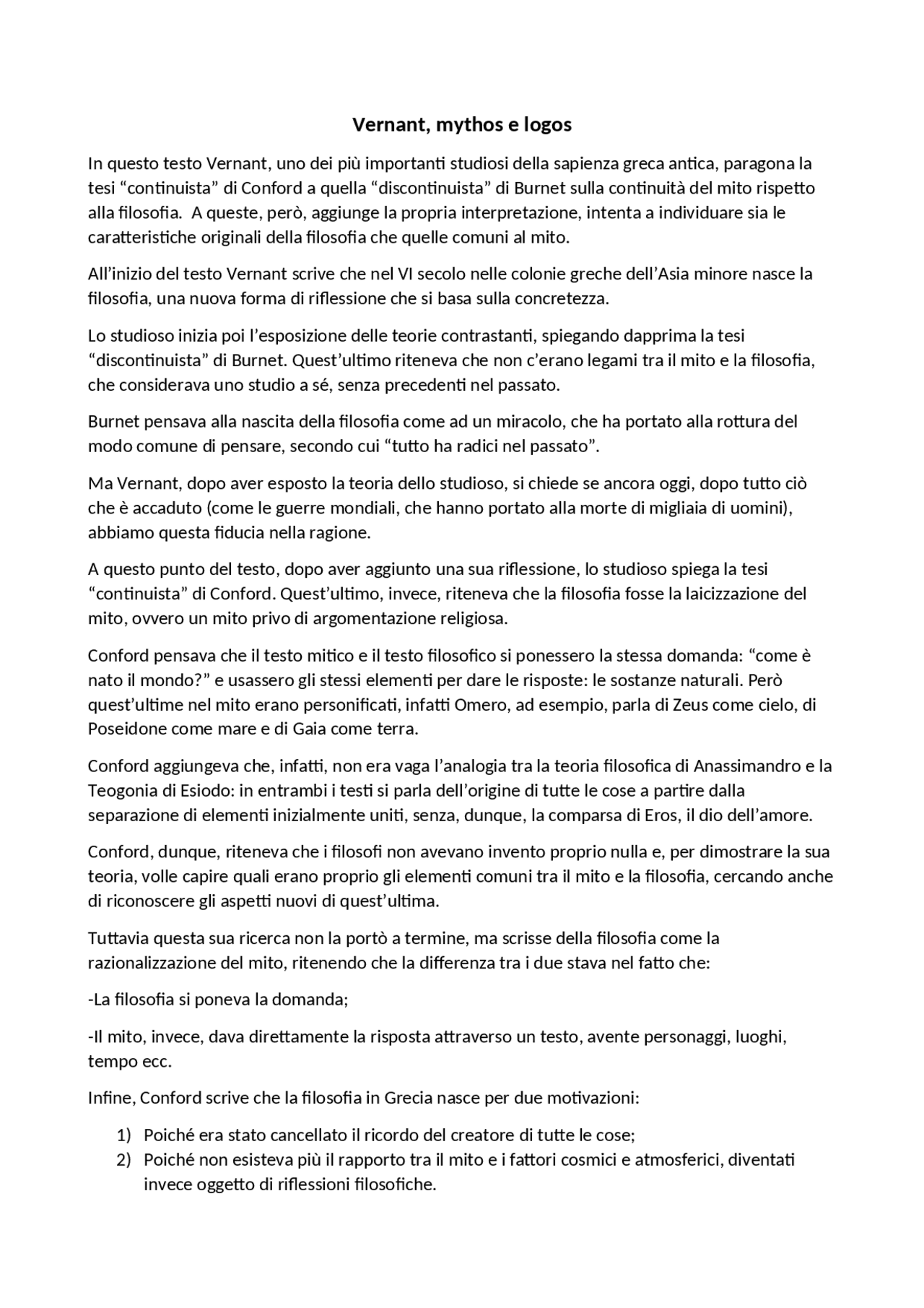 Verant, mythos e logos - Docsity