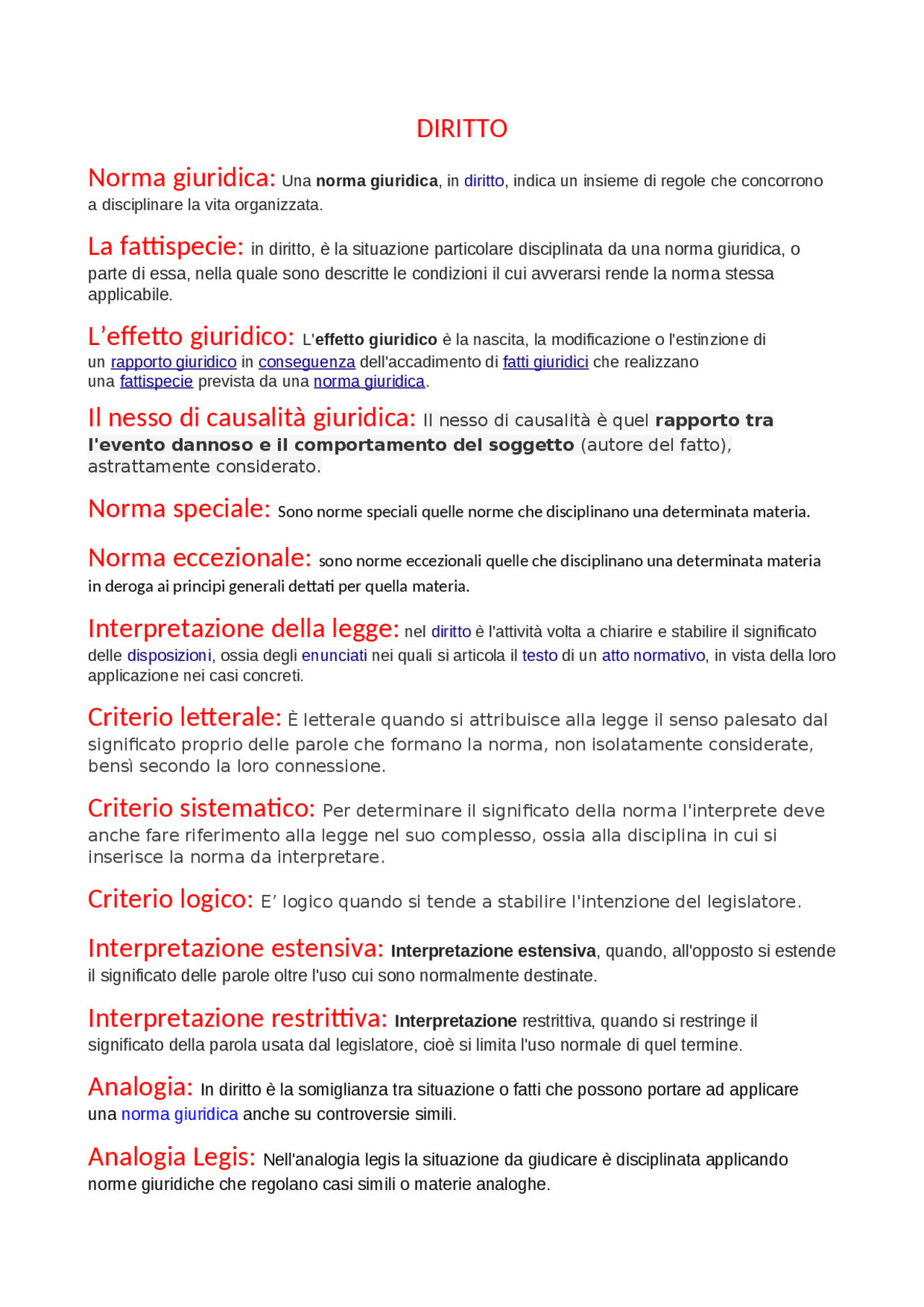 Concetti Chiave Diritto Privato Docsity