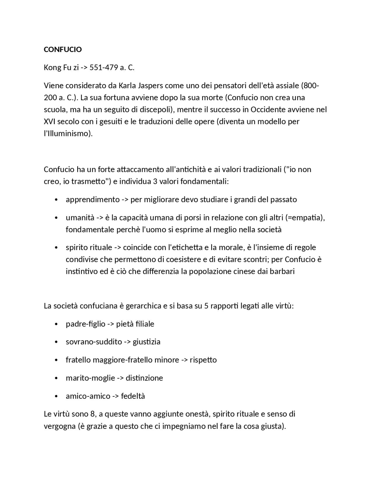 Appunti Storia Della Cina Confucio Docsity
