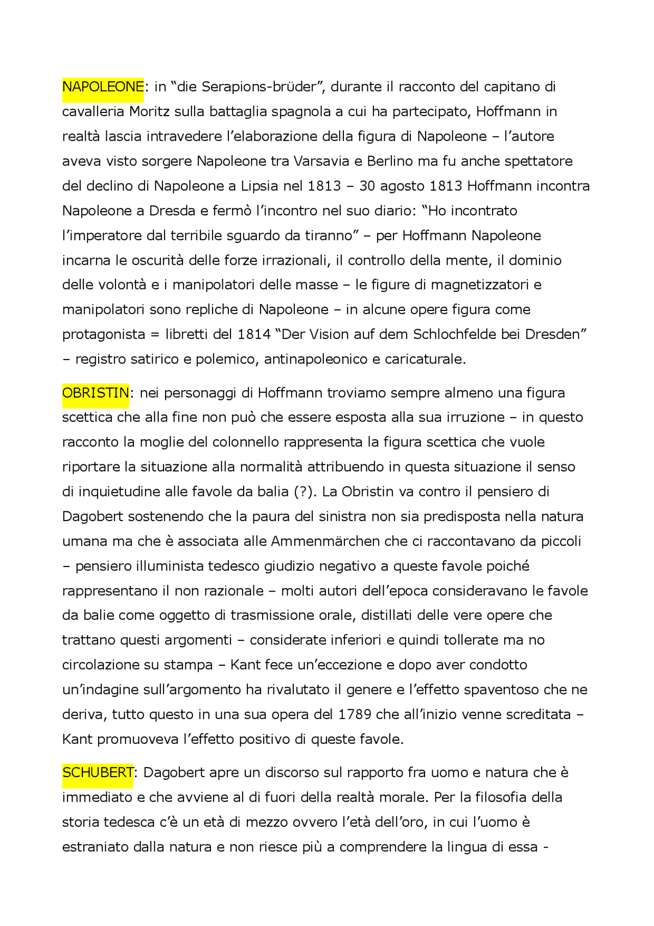Schema Esame Letteratura Tedesca Primo Anno Docsity