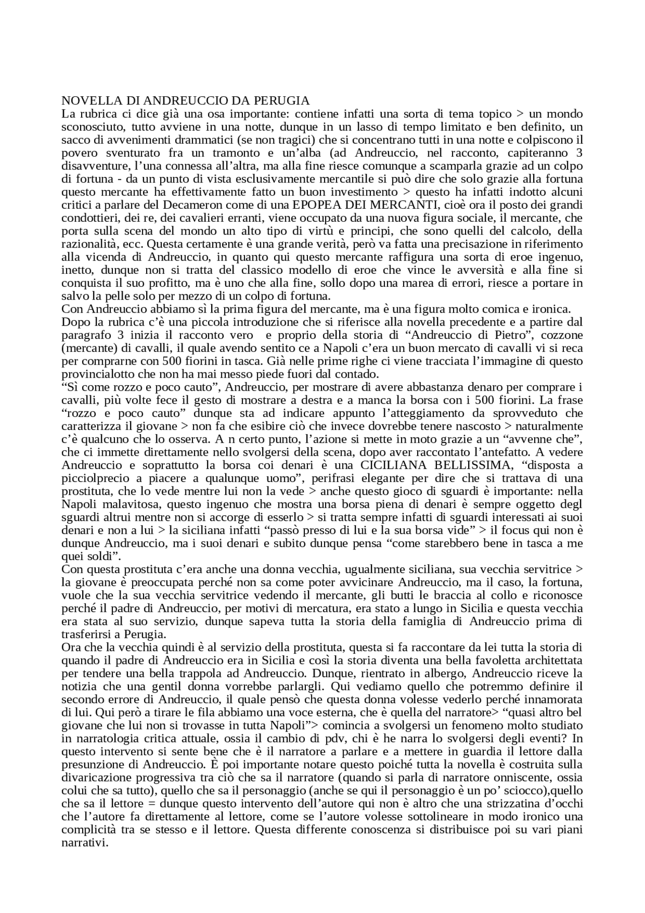 Novella Decameron-Andreuccio da Perugia | Appunti di Letteratura ...