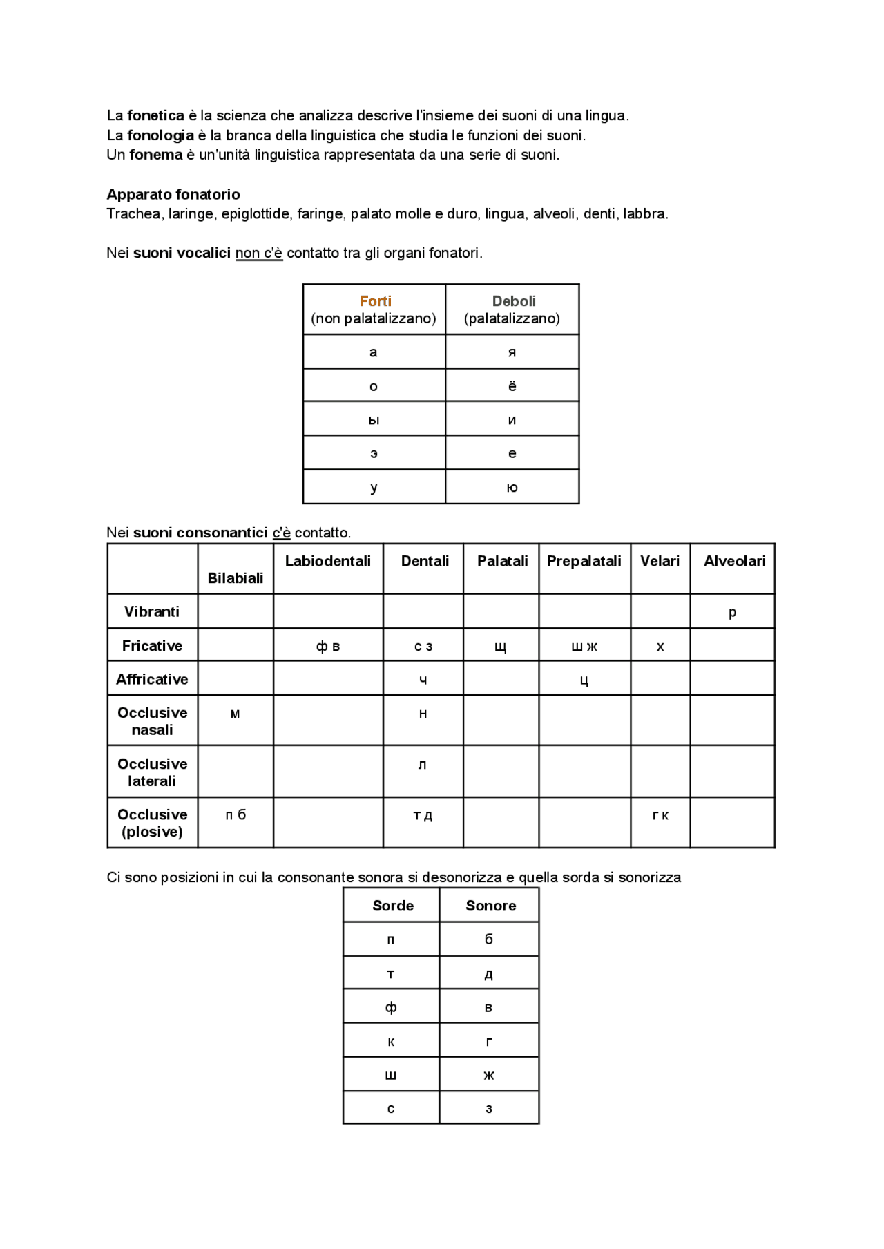 Appunti Sulla Grammatica Russa Docsity