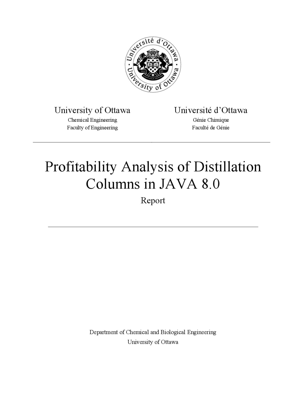 Chg 4343 Project Report Computer Aided Design In Chemical Engineering