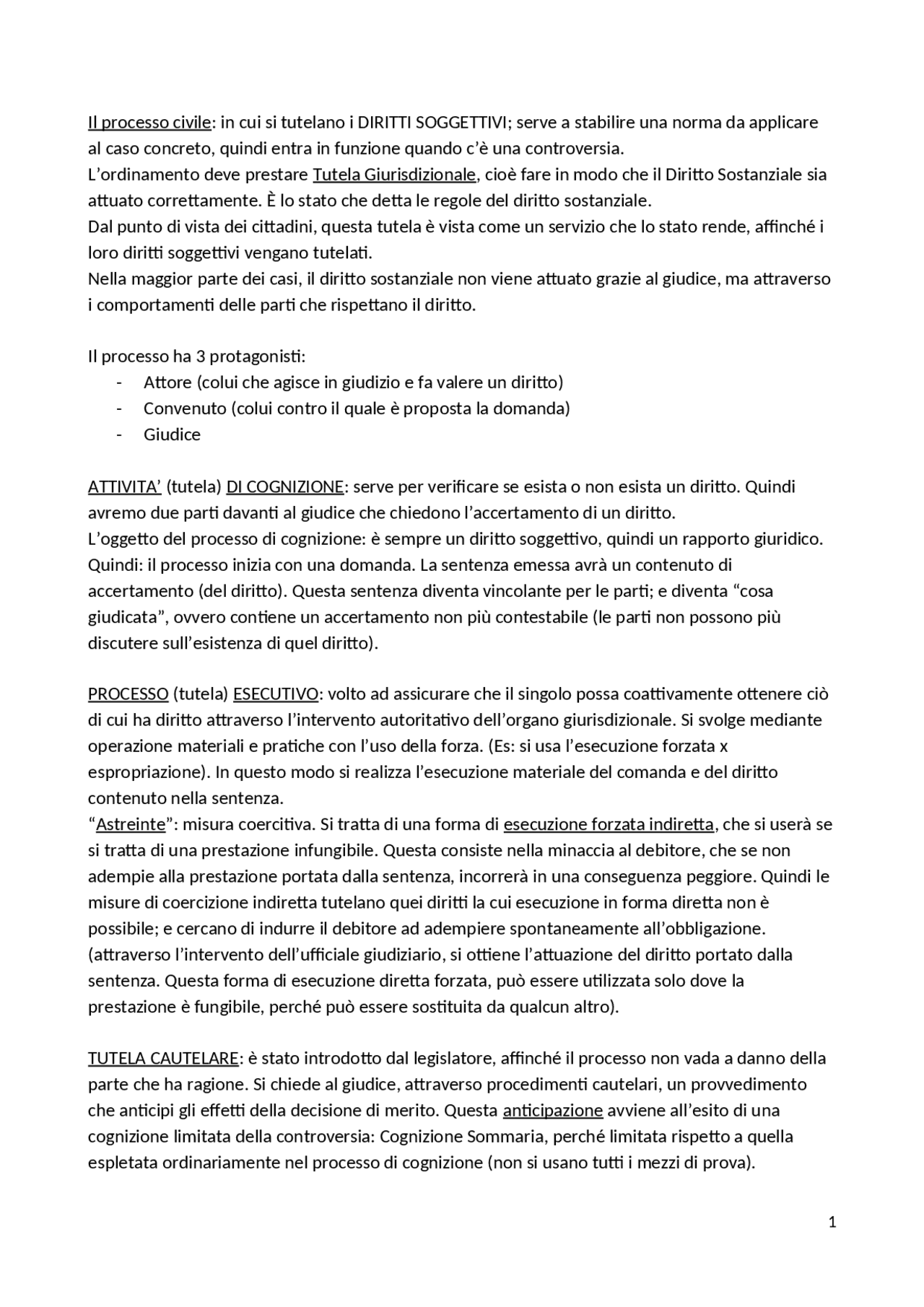 Sbobine Diritto Processuale Civile Docsity