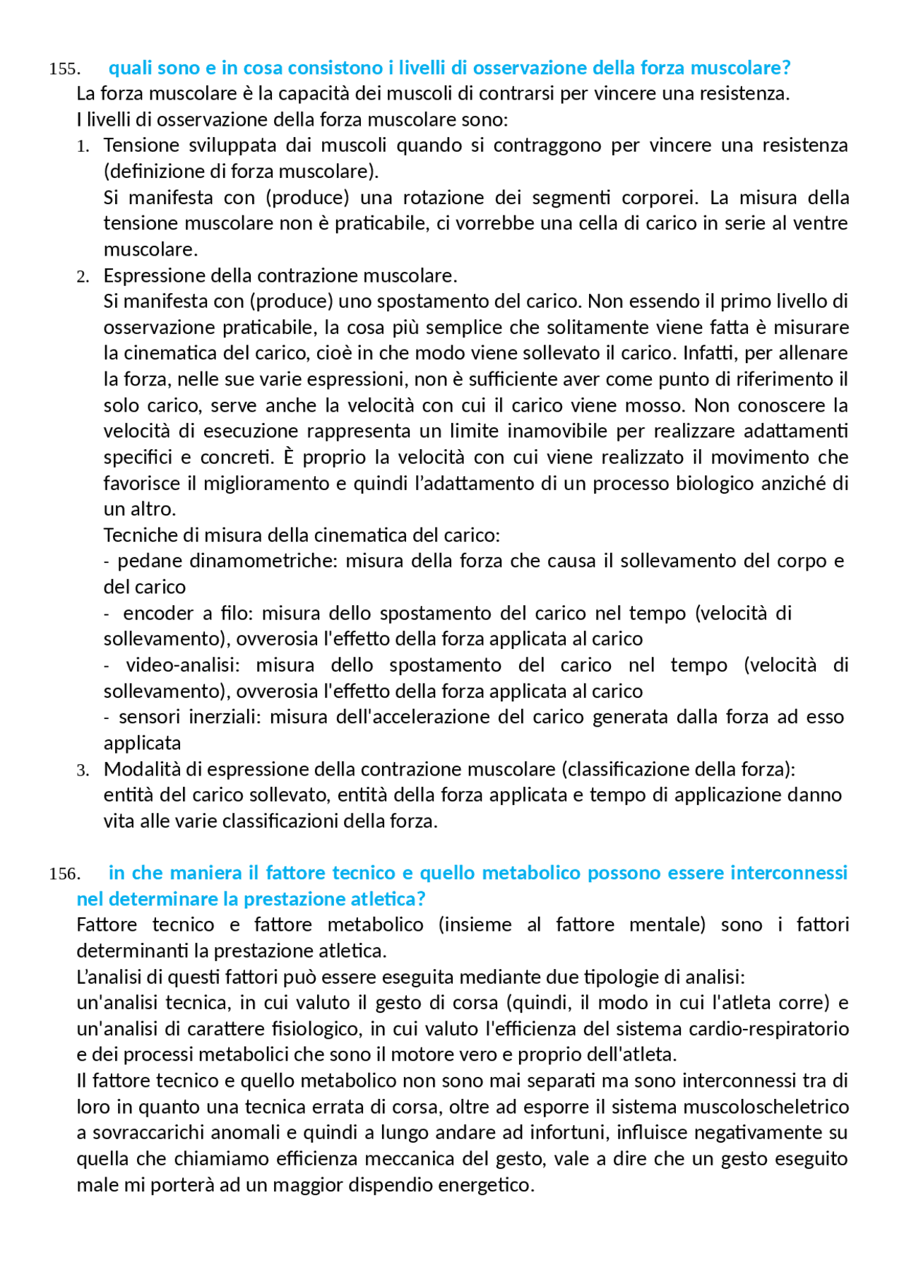 Biomeccanica Risposte Aperte Aggiornato Docsity