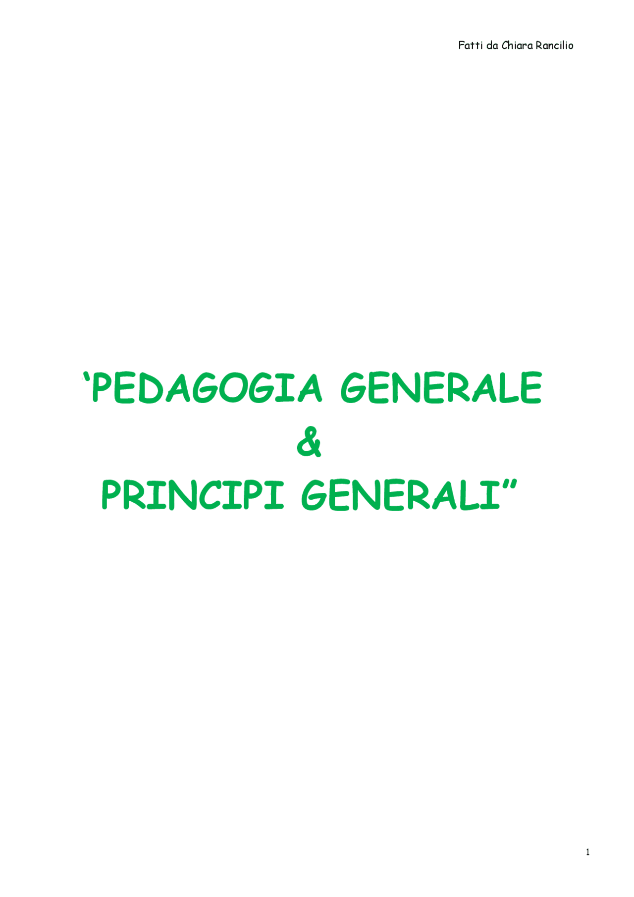Pedagogia Generale E Principi Base Docsity