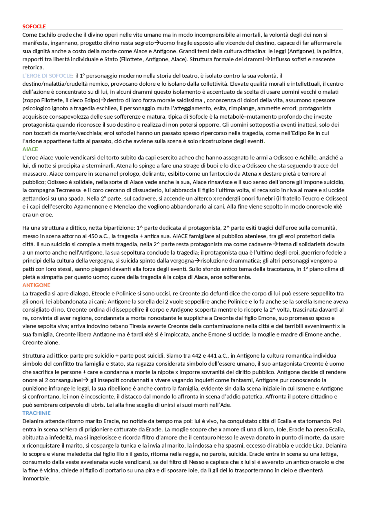 Sofocle Ed Euripide Letteratura Greca Docsity