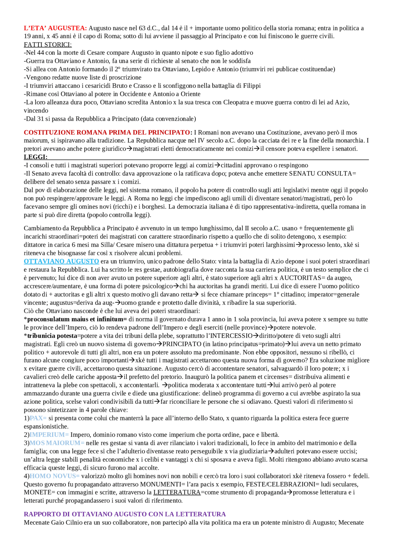 Eta Augustea Livio E Virgilio Docsity