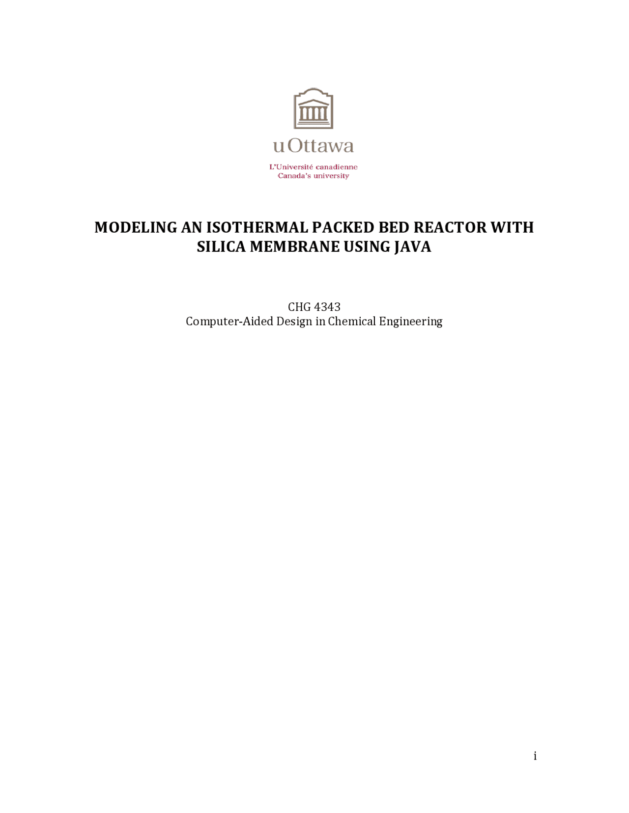 Chg 4343 Design Report Computer Aided Design In Chemical Engineering