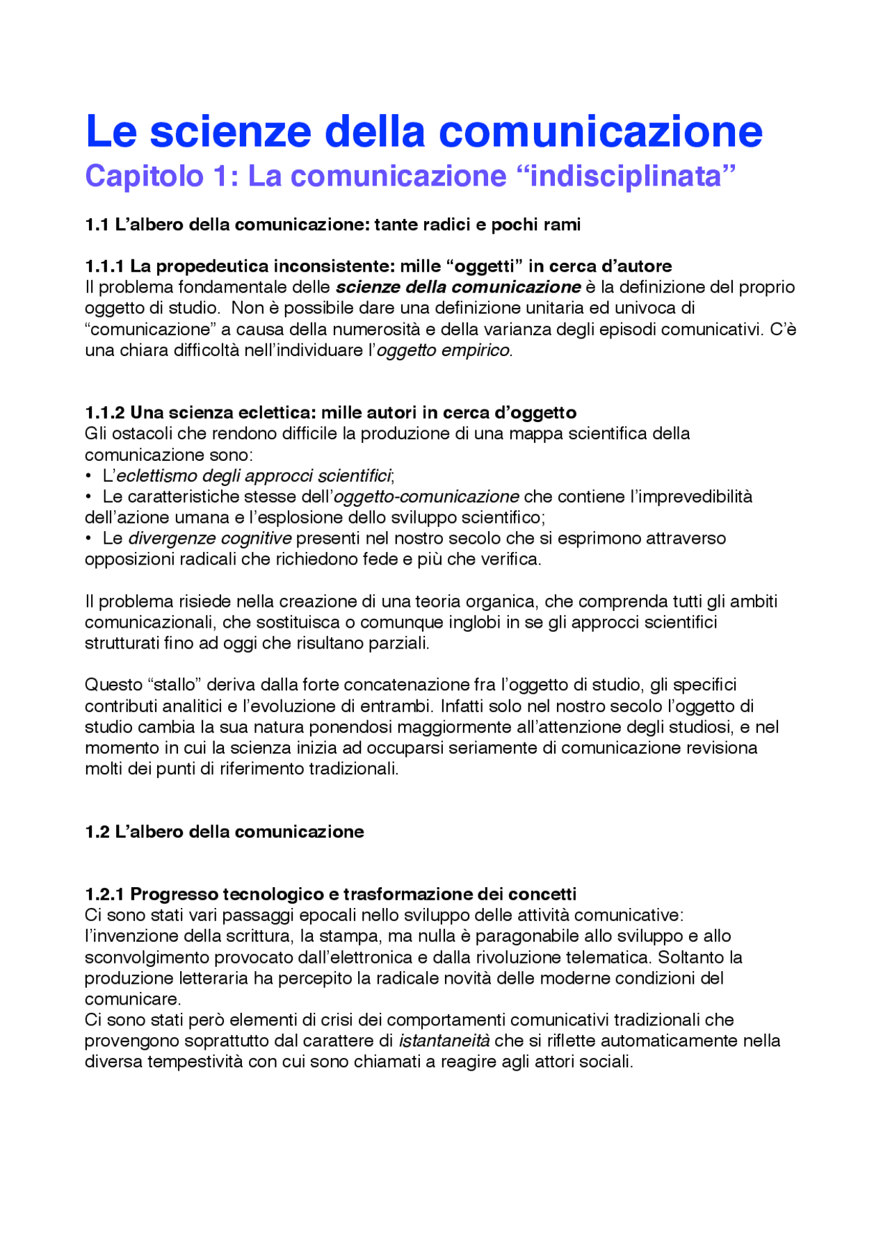 Scienze Della Comunicazione Riassunto Docsity