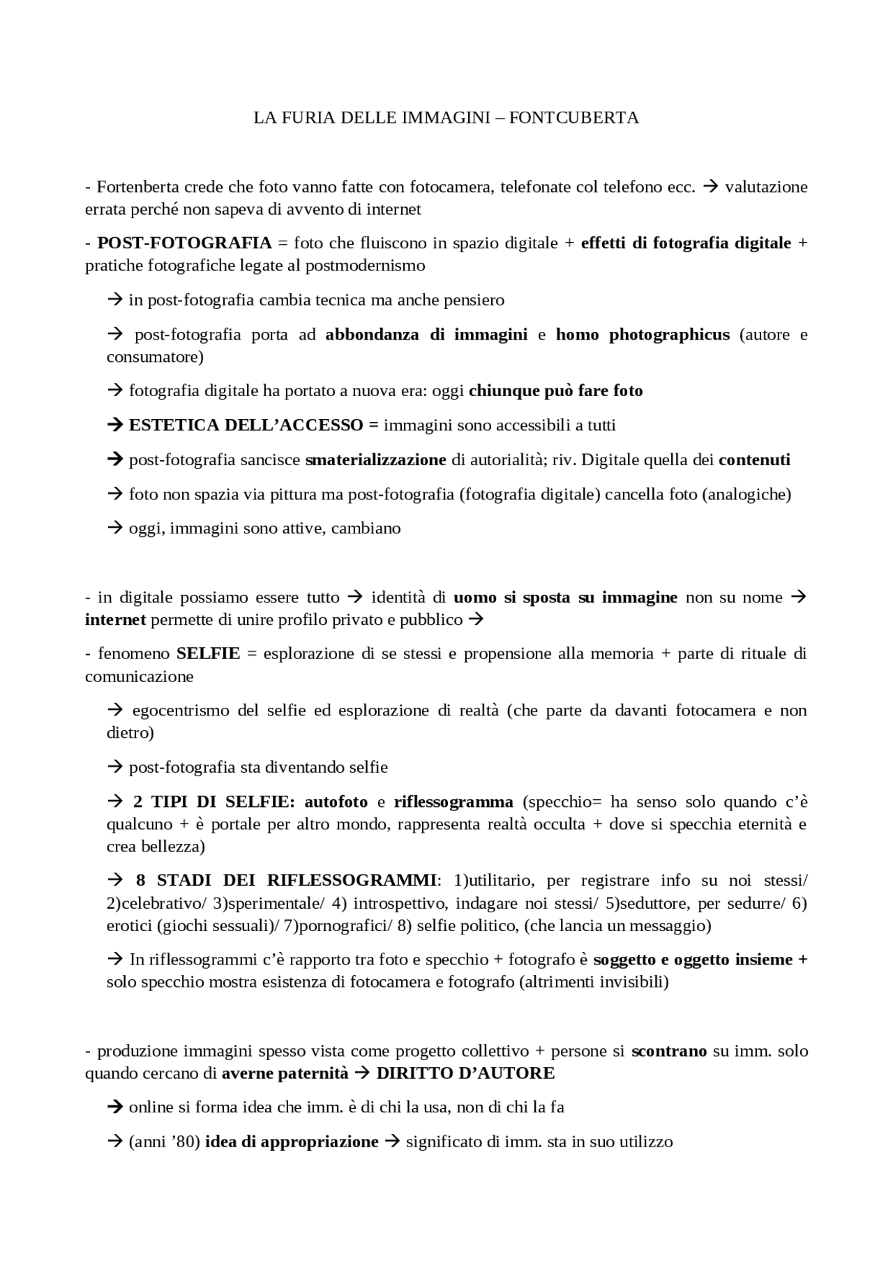 Riassunto Di La Furia Delle Immagini Docsity