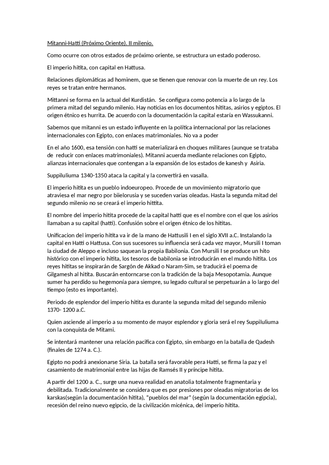 Apuntes De Historia Antigua De Proximo Oriente Docsity
