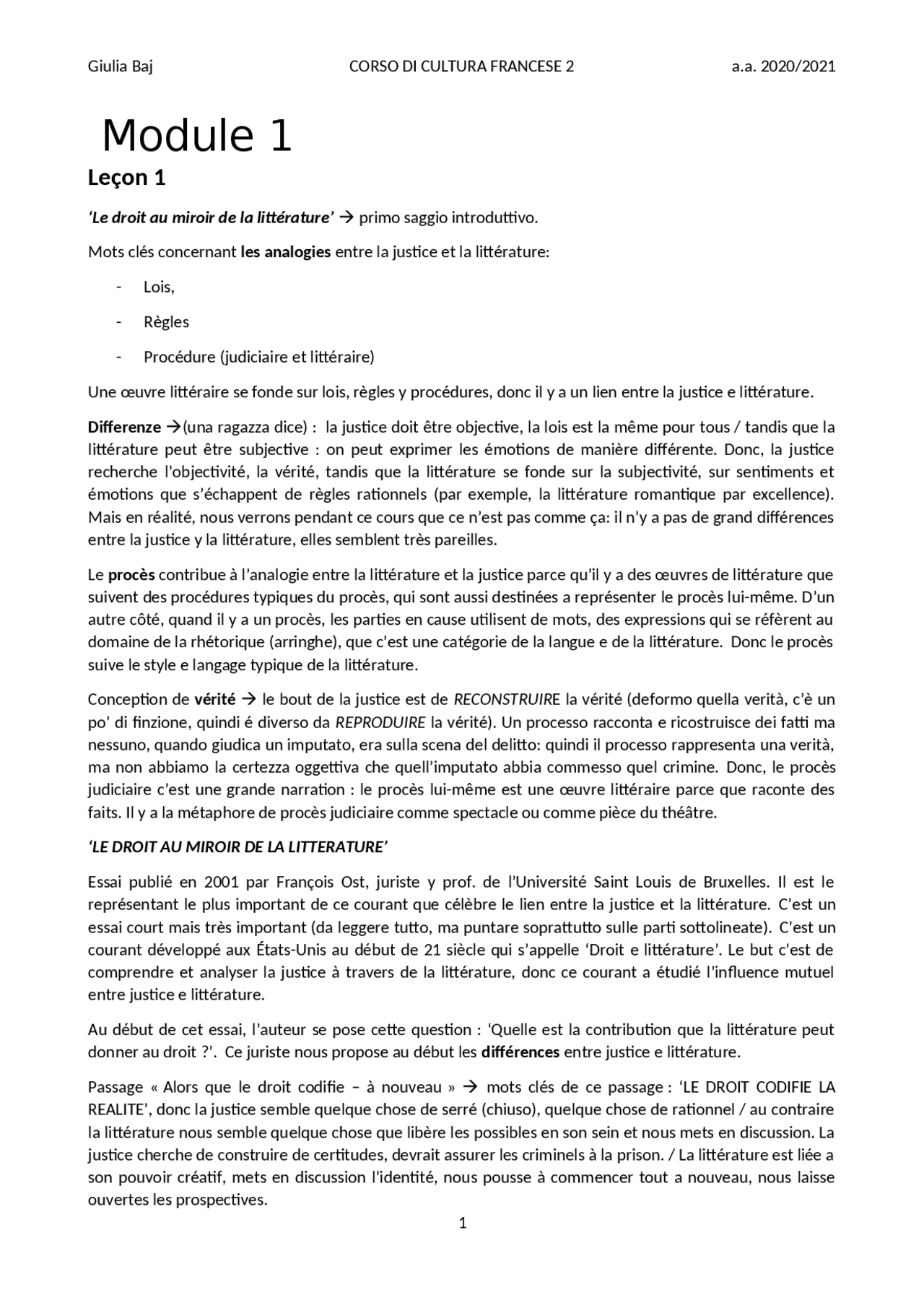 Lingua Francese Iii Anno 2021 Docsity