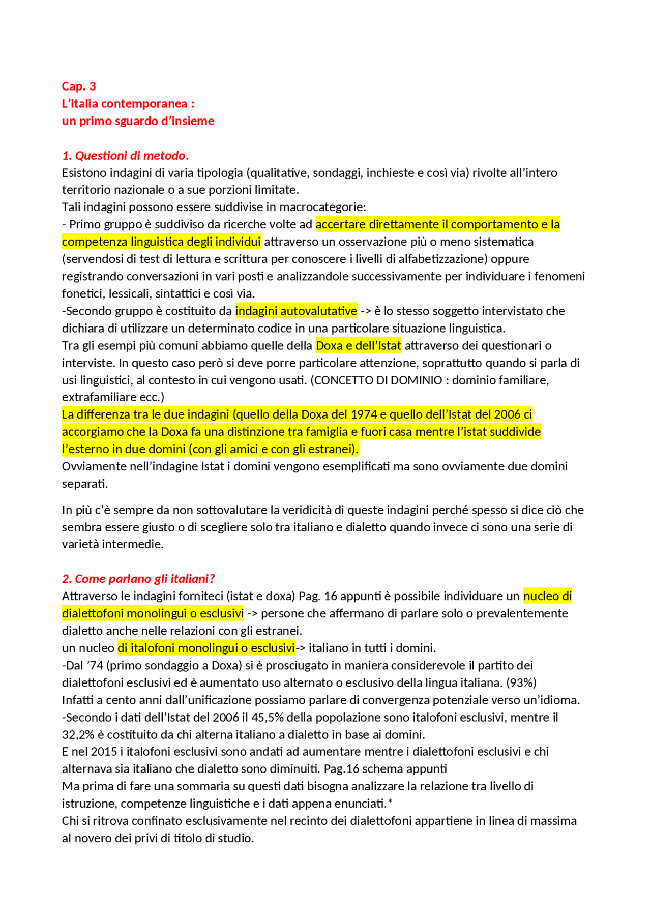 Riassunto del manuale e appunti. - Docsity