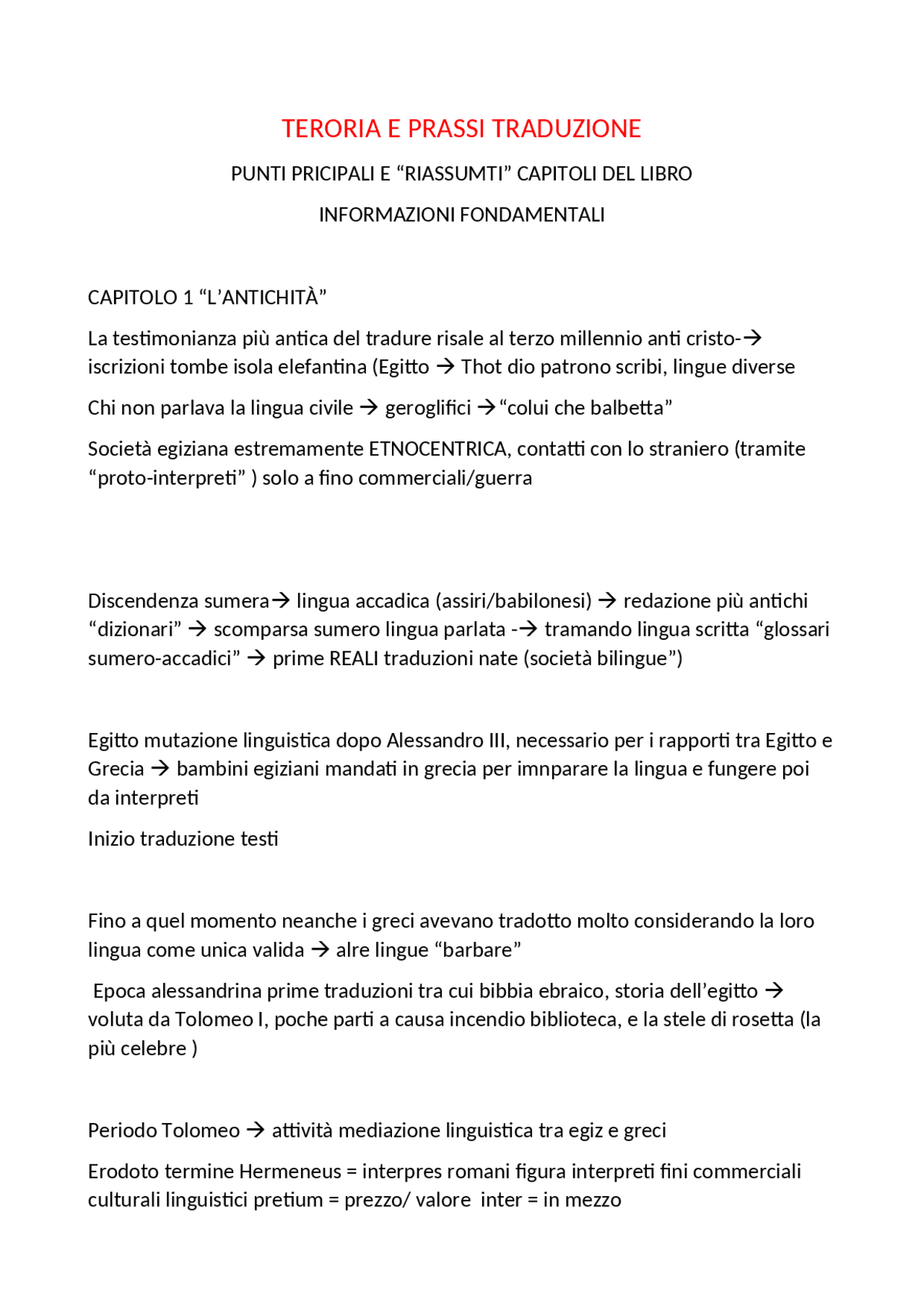 Sintesi Libro Tradurre Laurenti Docsity