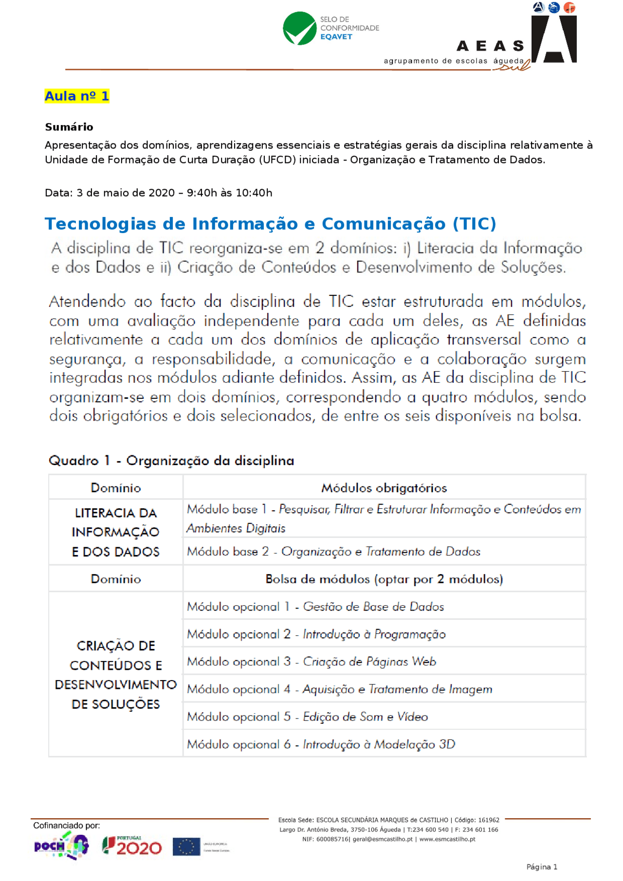 Tic Exercicios De Treino Docsity