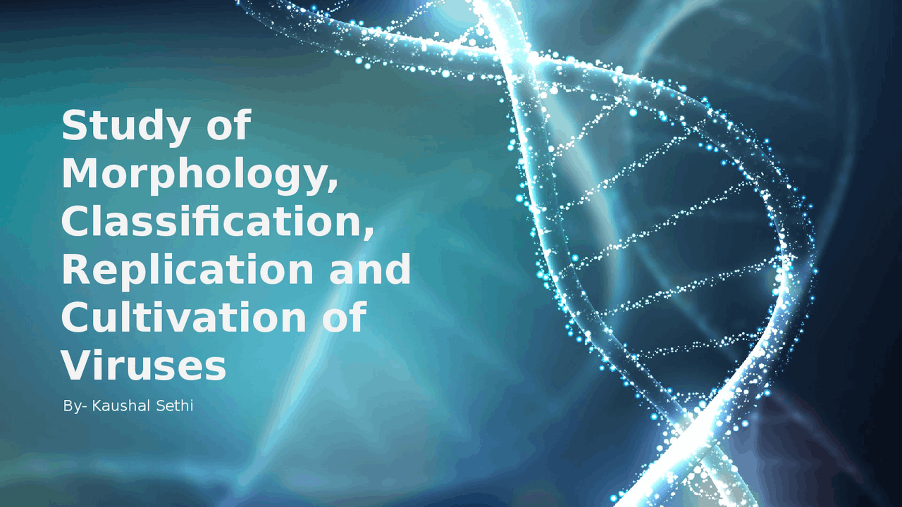 Morphology Classification Replication And Cultivation Of Viruses