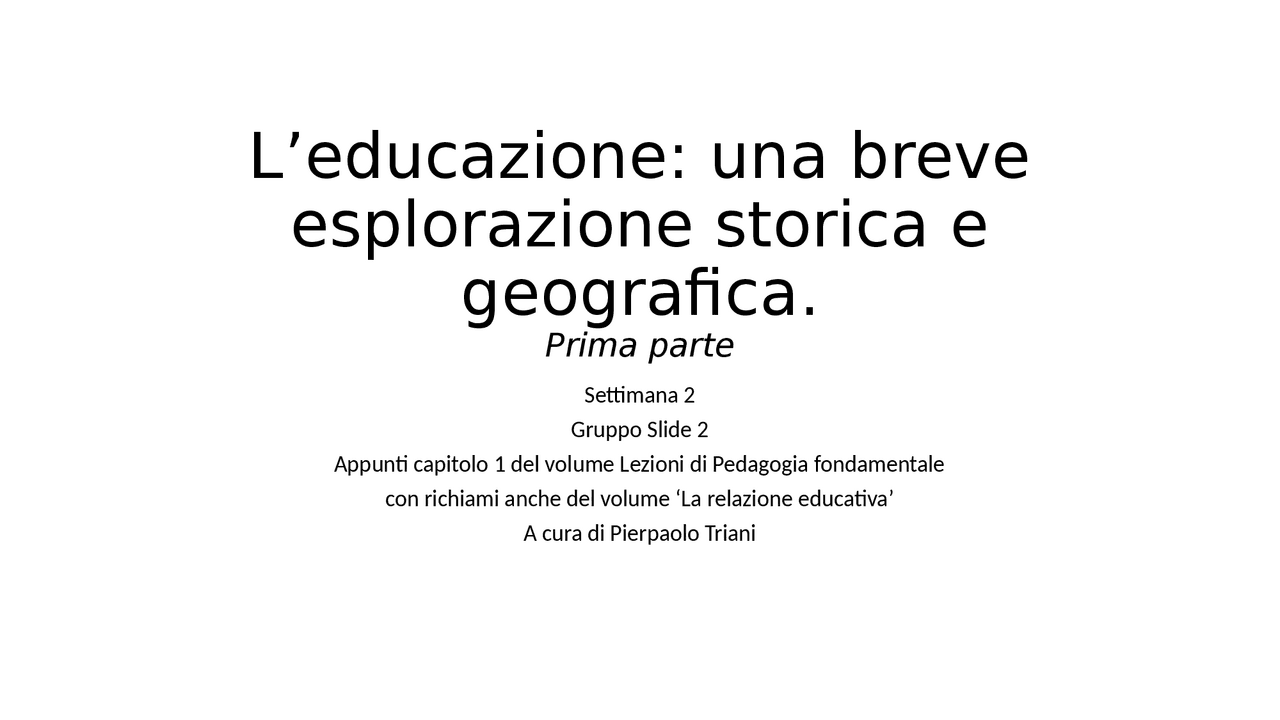 Slide Corso Pedagogia Generale Primo Modulo Docsity