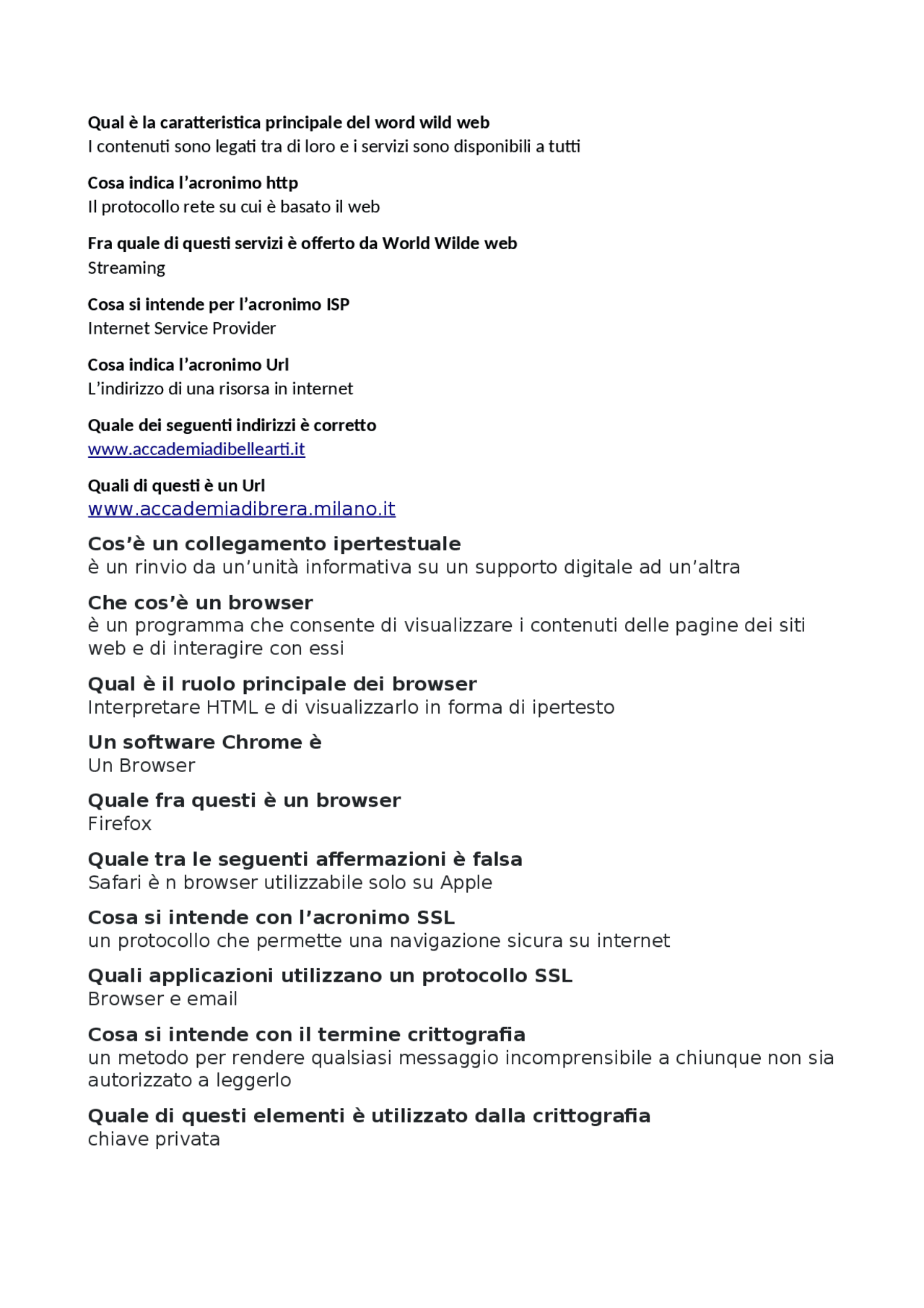 Ecdl 5 Modulo 70 Teoria Navigazione Web Docsity