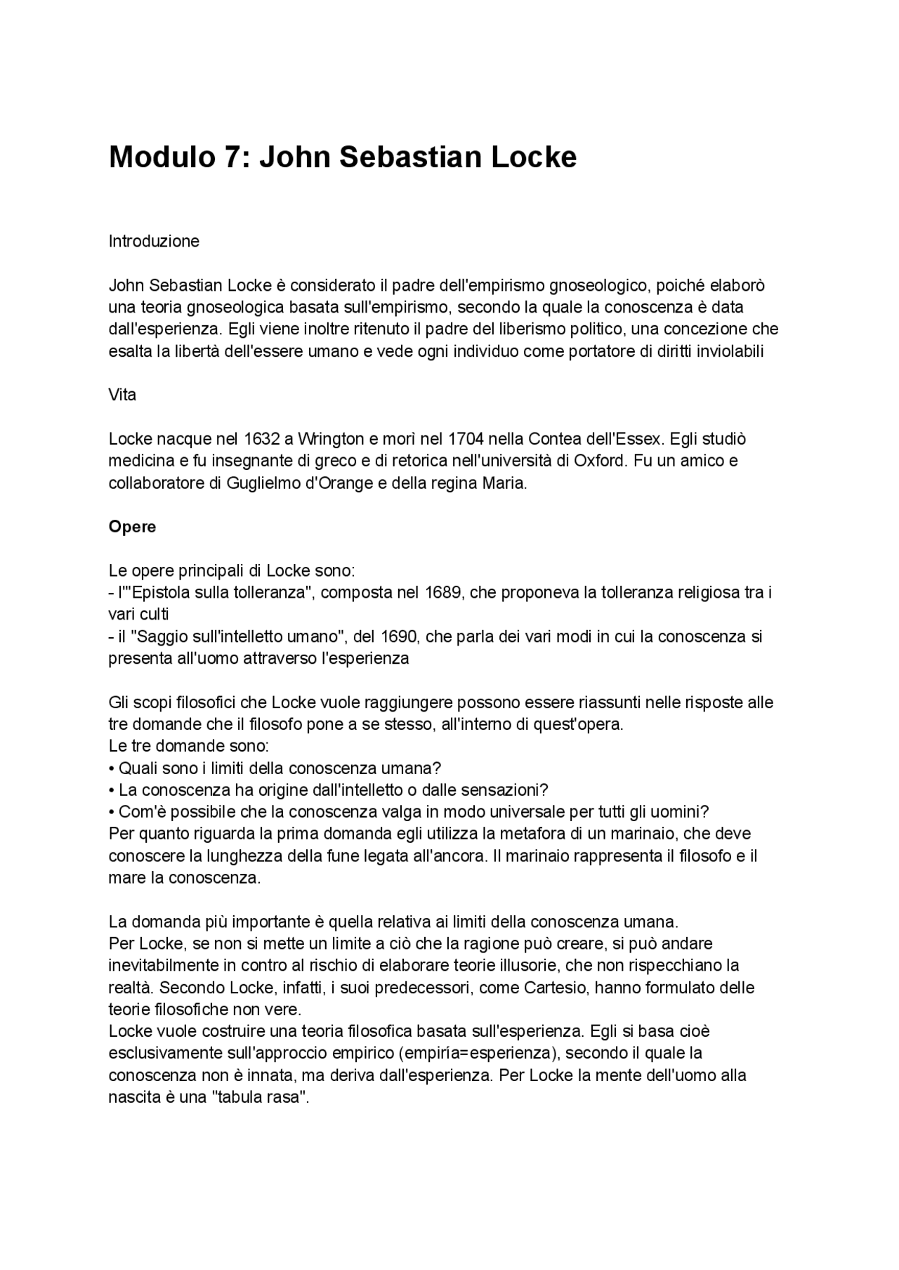 John sebastian locke e rousseau - Docsity