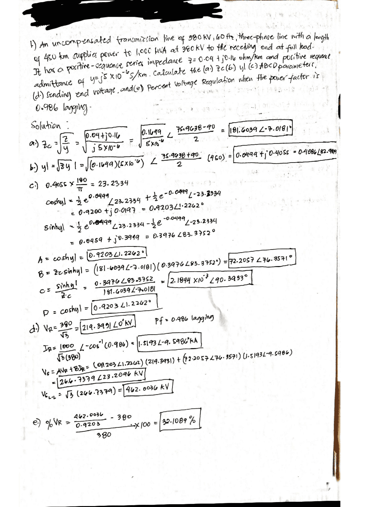 Power System Analysis Quiz Docsity