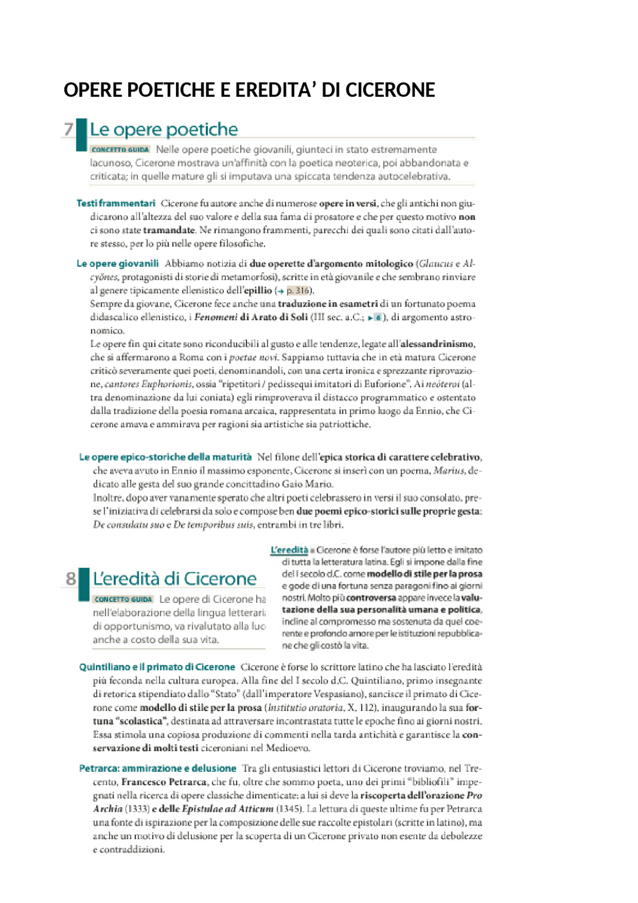 Opere Poetiche Cicerone Docsity