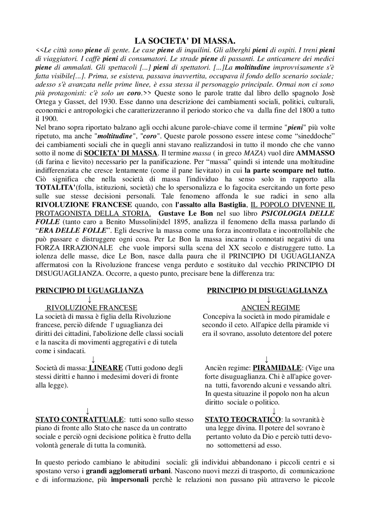 La Società Di Massa Storia Docsity