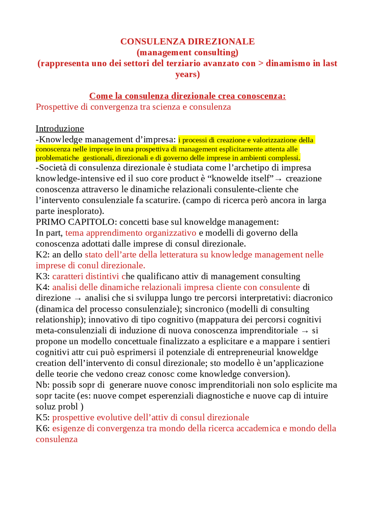 Come La Consulenza Crea Conoscenza Docsity