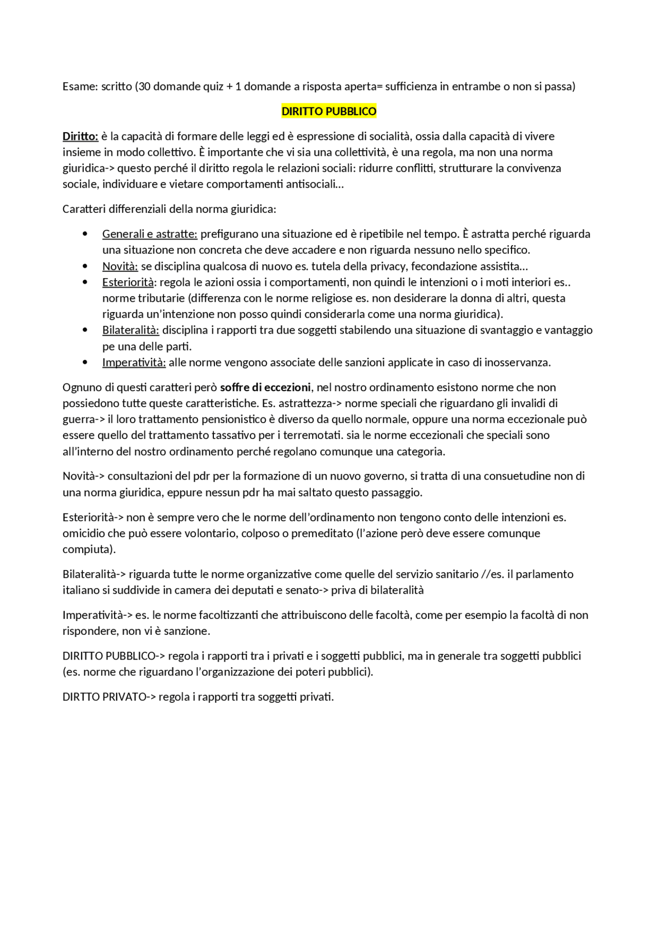 Lo Stato Diritto Pubblico Docsity