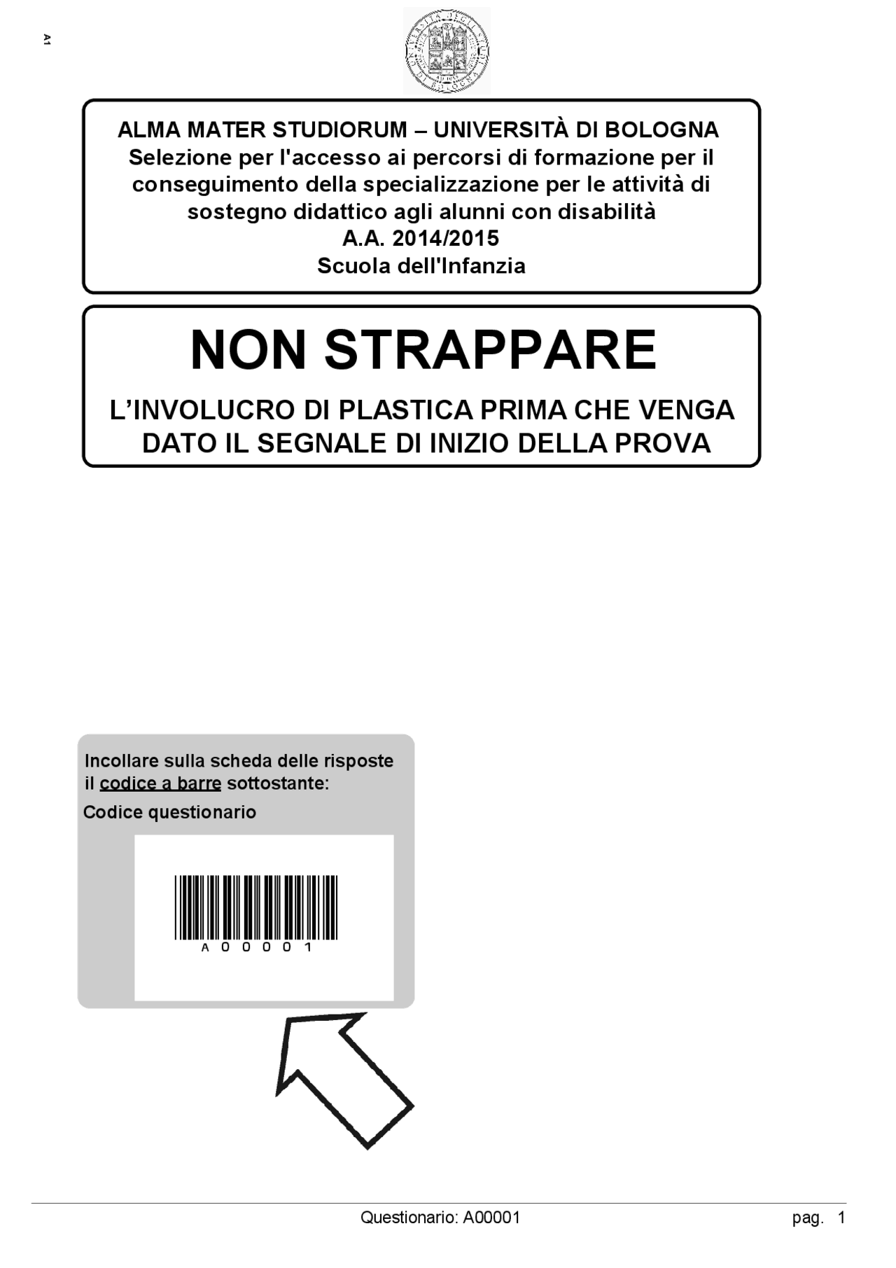 Tfa Sostegno Bologna Infanzia I Ciclo Docsity