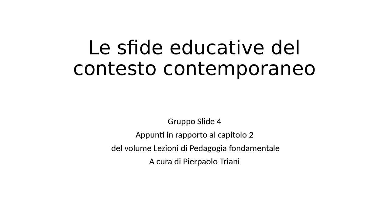 Slide Corso Pedagogia Generale Primo Modulo Docsity