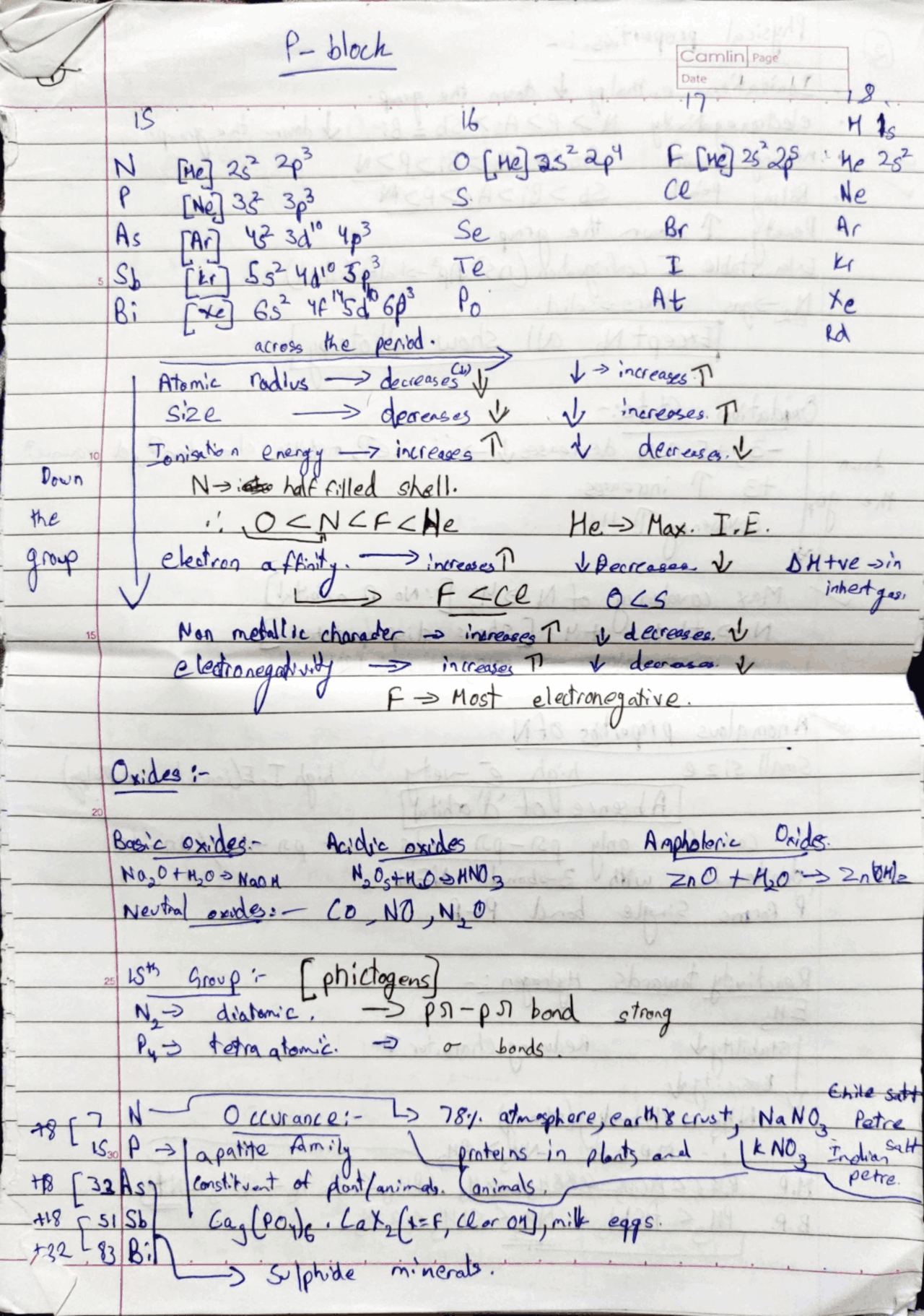P block elements notes - Docsity