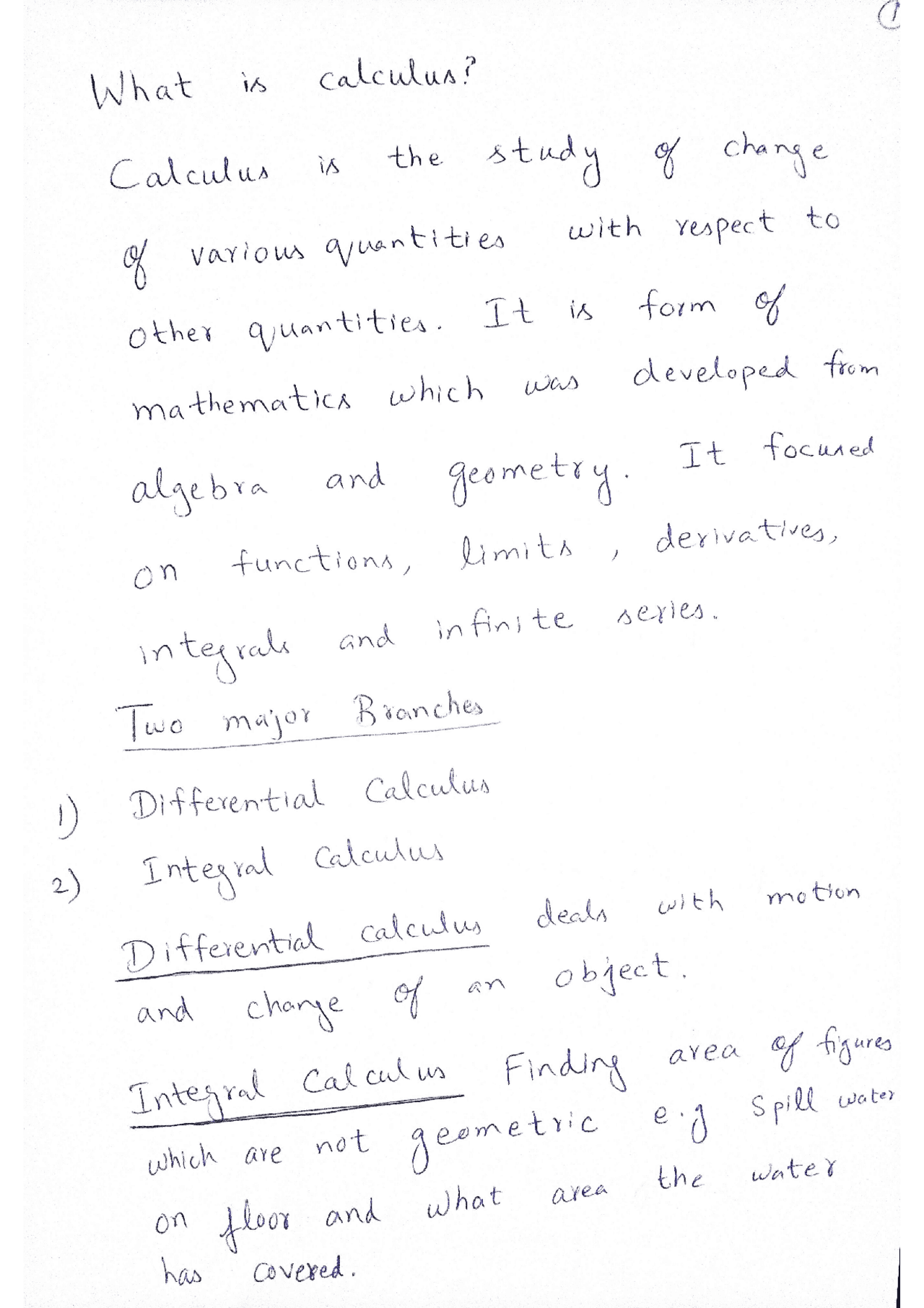 Calculus First Lecture Docsity