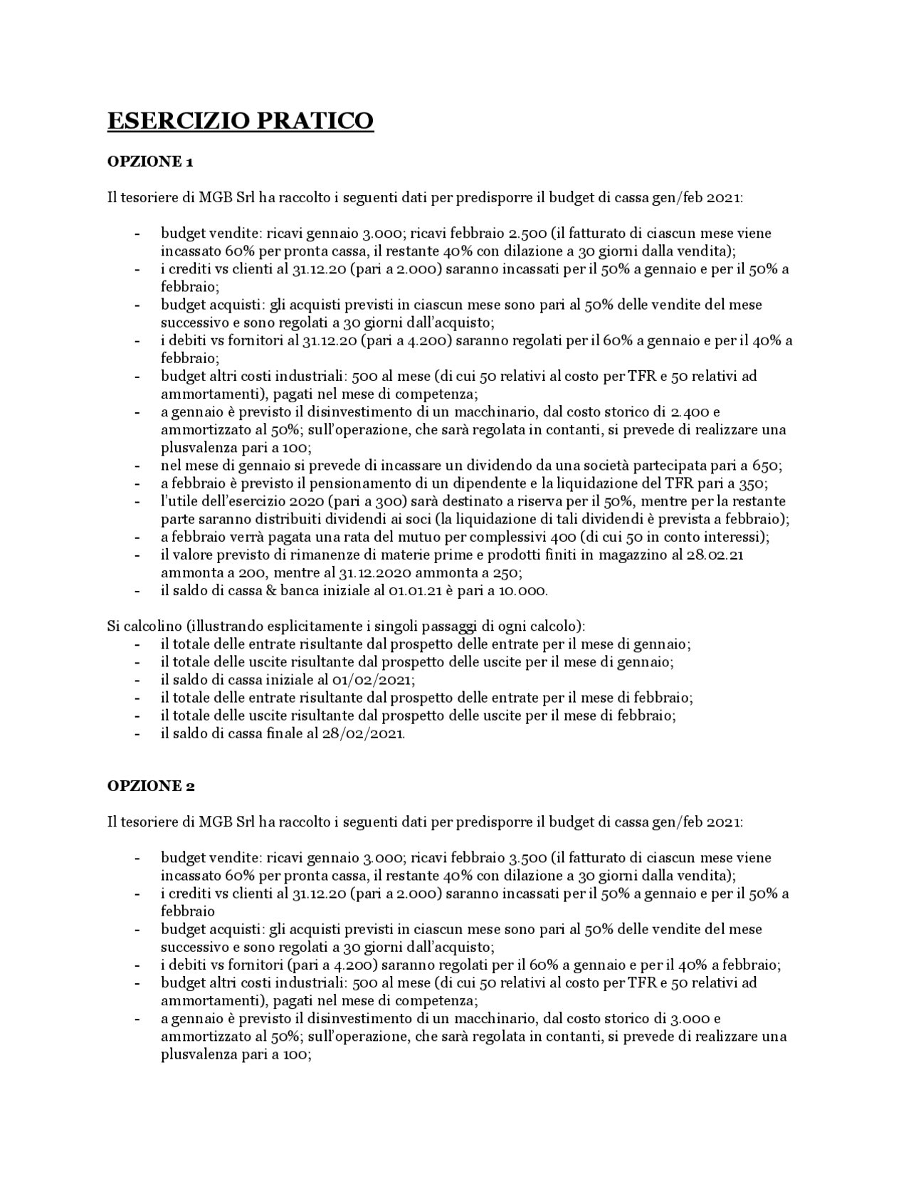 Esercitazione Per Prova Di Pec Prove Desame Di Programmazione E