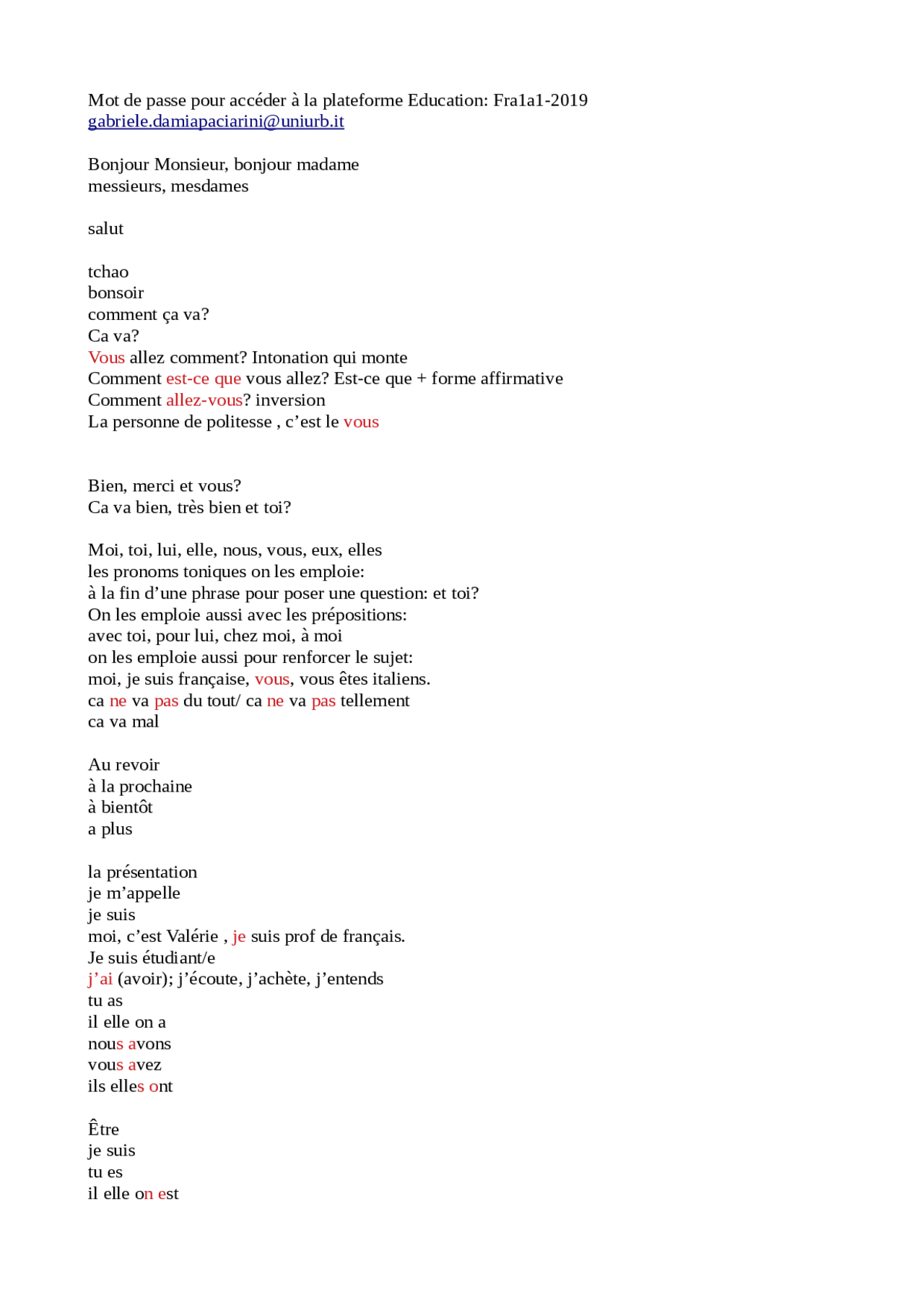 Appunti Di Grammatica Francese Docsity