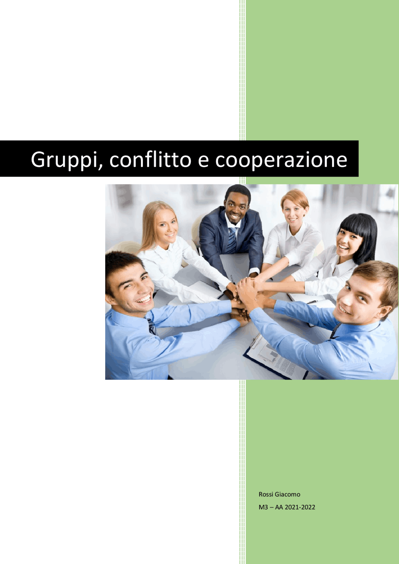 Gruppi Conflitto E Cooperazione Appunti Docsity