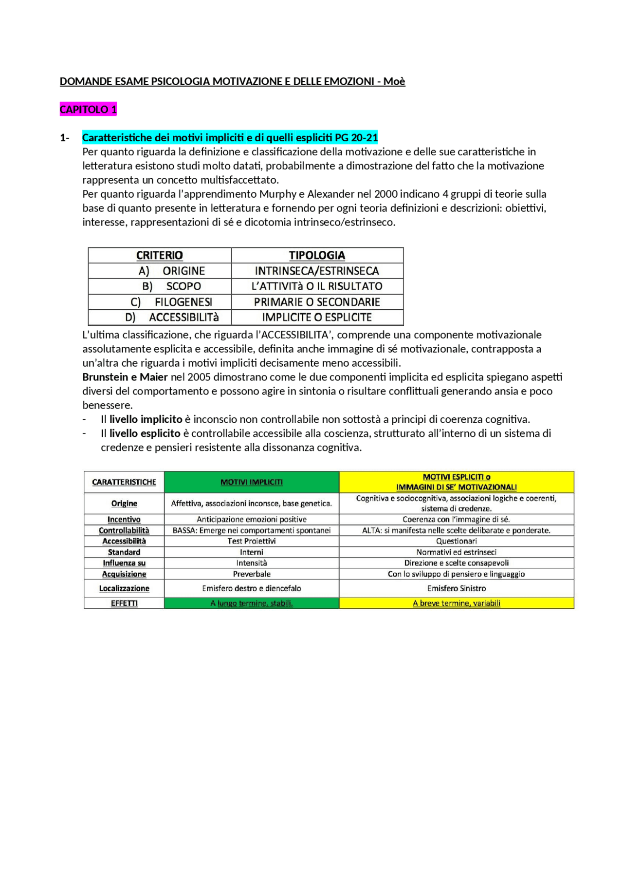 Domande Esame Moè Con Relative Risposte Docsity