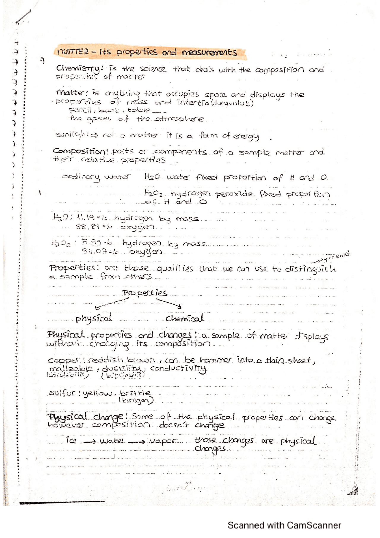 The matter is anything that occupies space and displays the properties ...