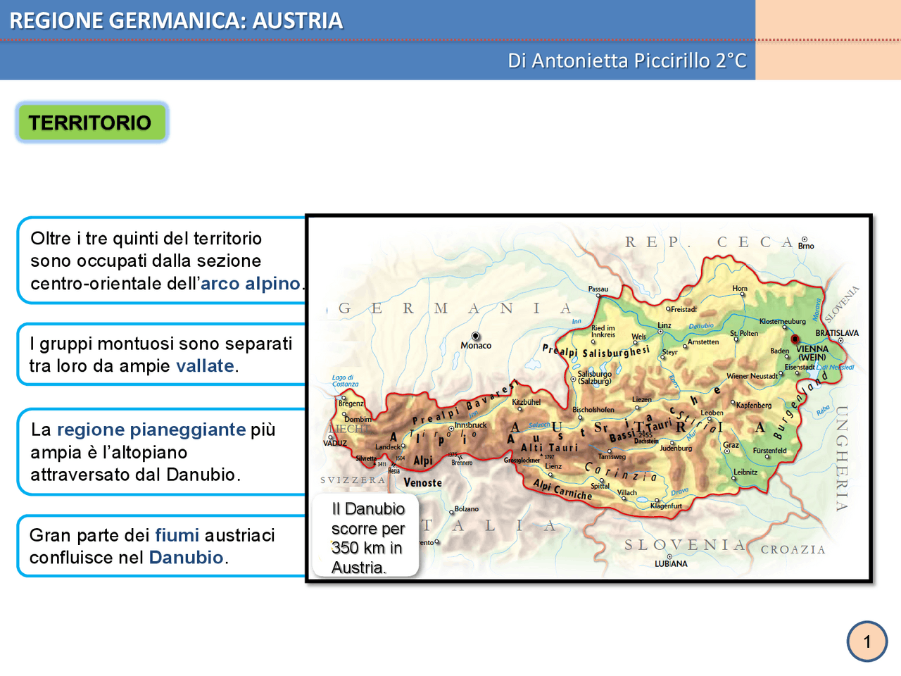 Austria - Analisi Geografica per scuole medie - Docsity