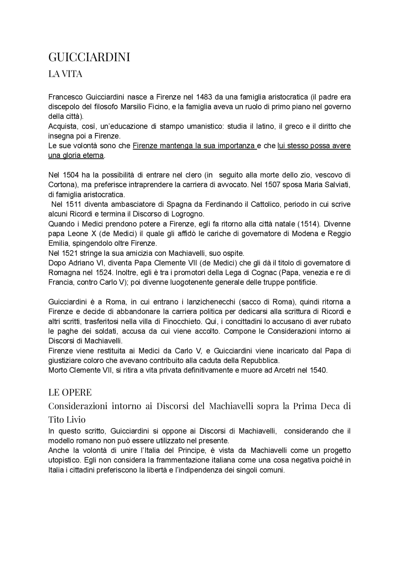 Francesco Guicciardini Docsity