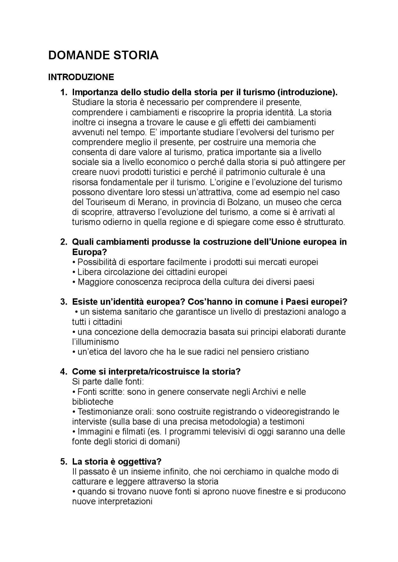 Domande Di Esercitazione Allesame Docsity