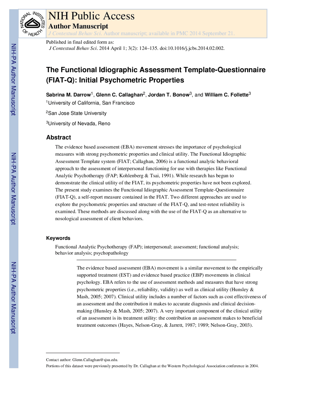 The Functional Idiographic Assessment Template-Questionnaire | Tesis de ...