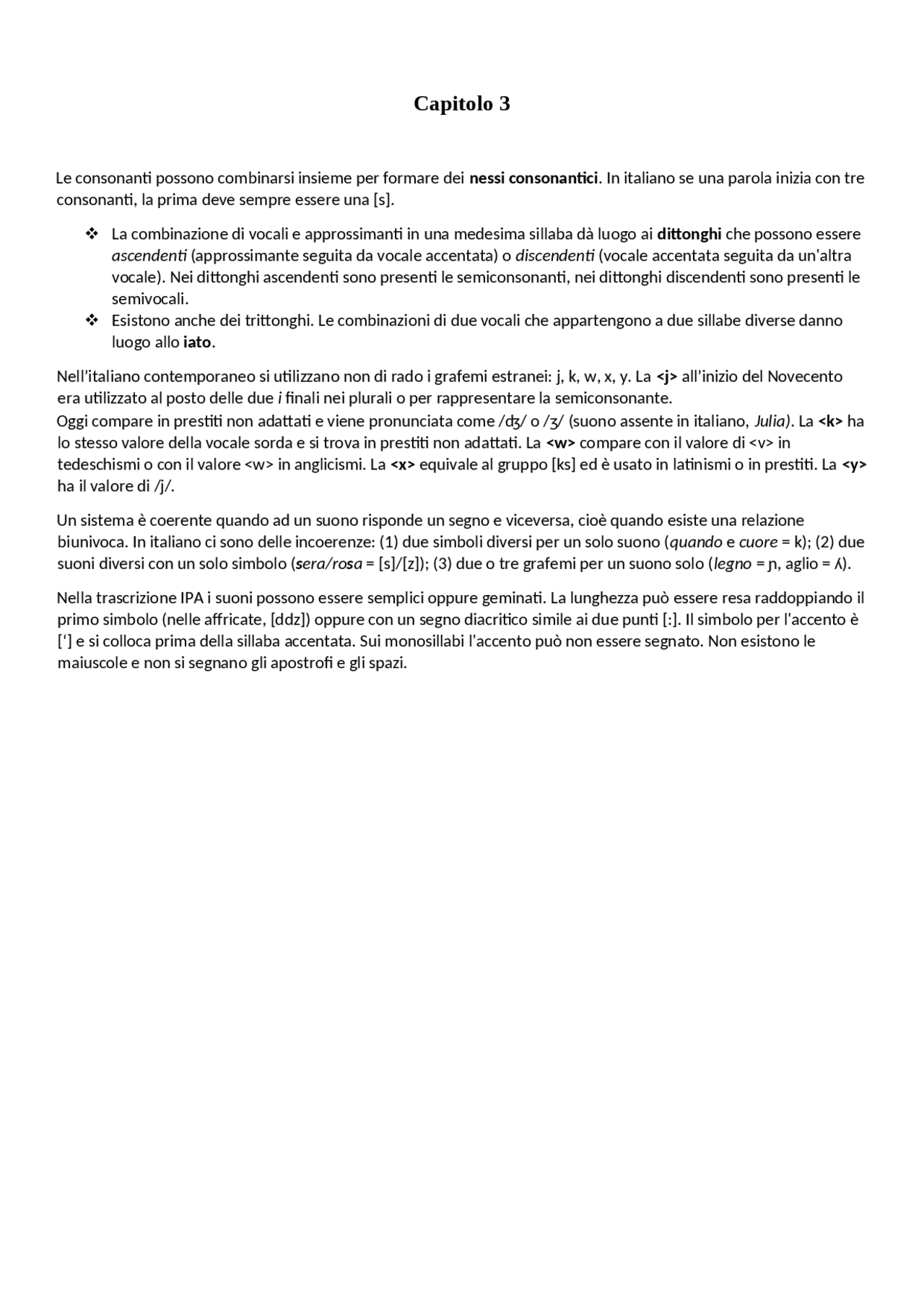 Capitolo 3 Riassunto Docsity