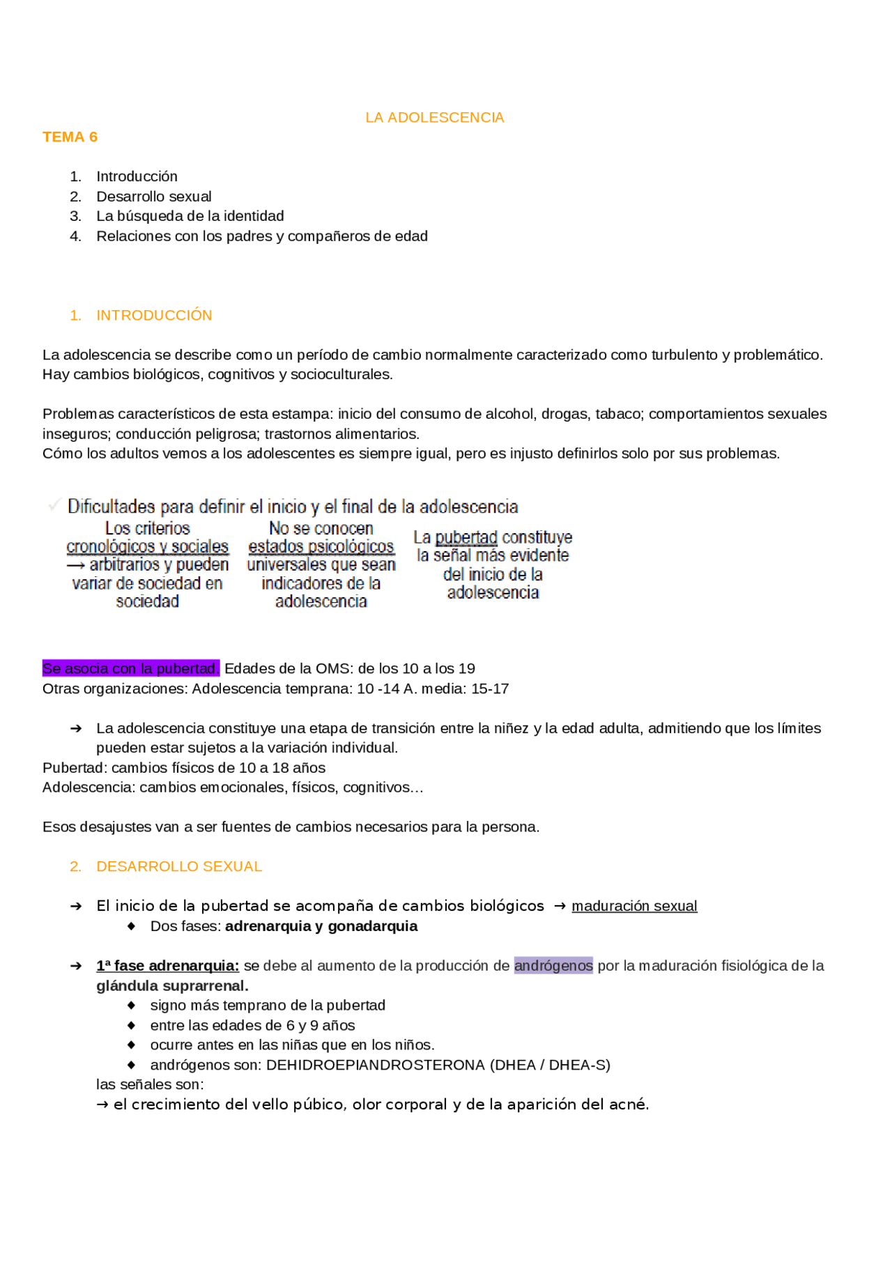 Adolescencia Tema 6 Dopico Docsity