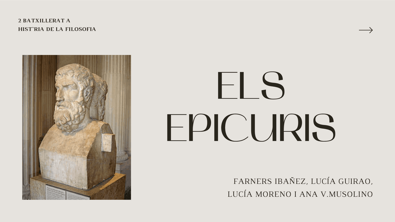 Els epicuris, historia de la filosofia Catalunya curs 2n batxillerat ...