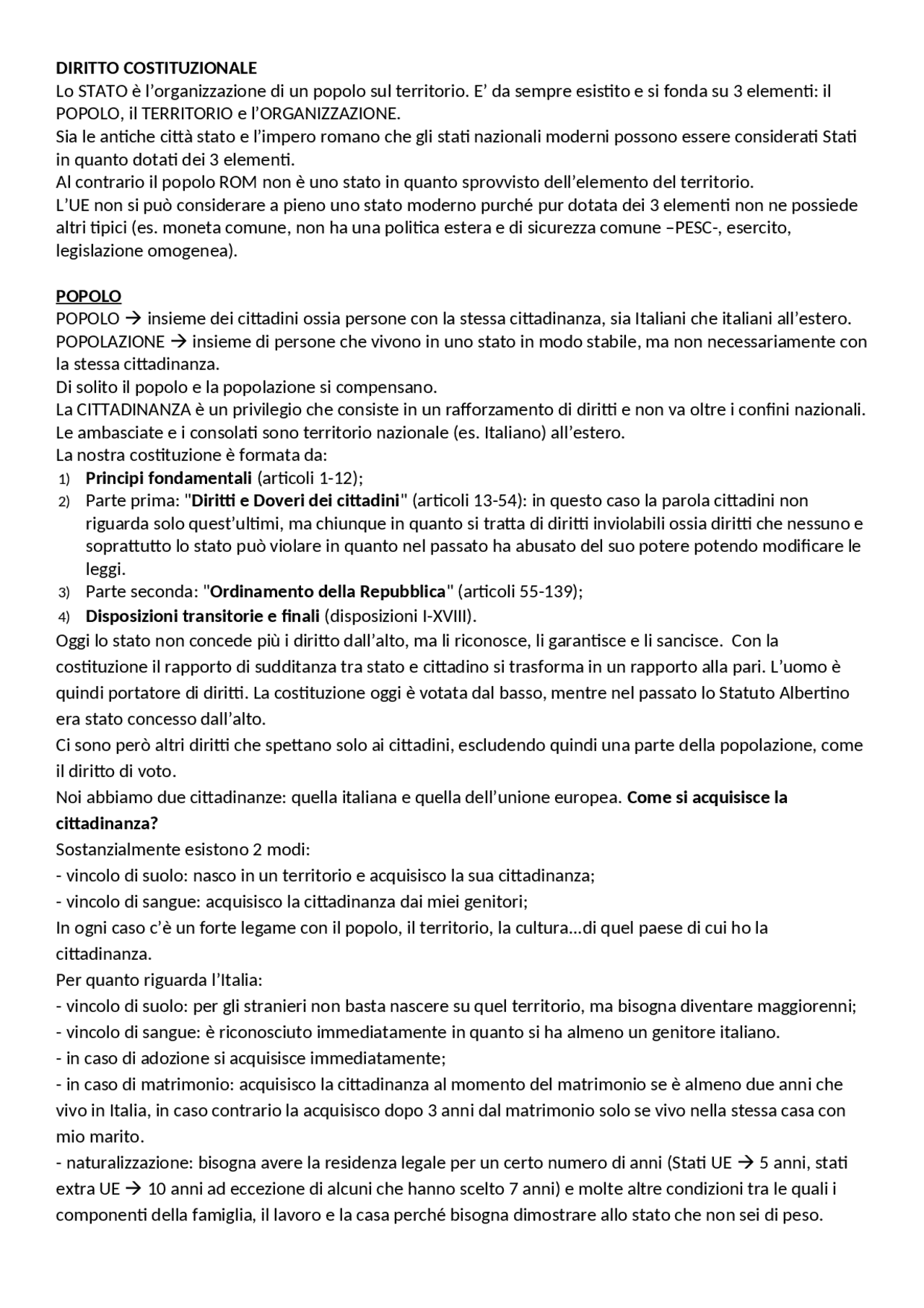 Diritto Costituzionale Docsity